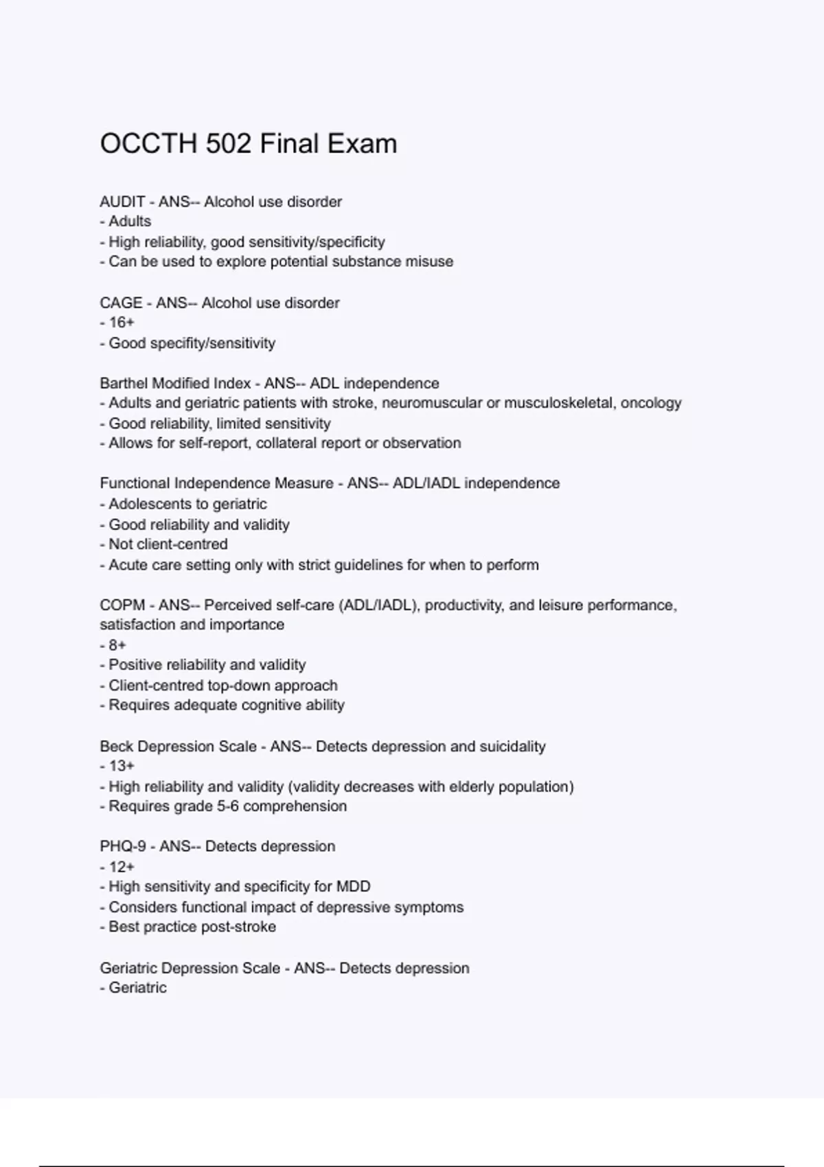 NIH Stroke Scale (NIHSS) Test Groups A–F | Patients 1–6 Complete & 100% ...