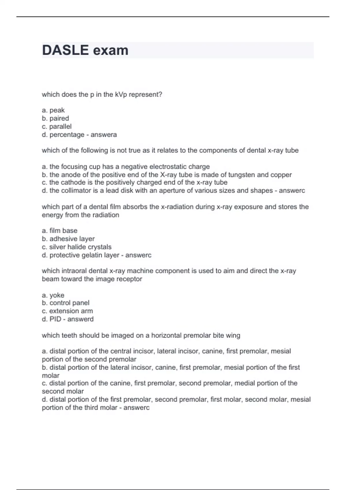 DASLE exam Questions and Answers 2024 - DASLE MN - Stuvia US