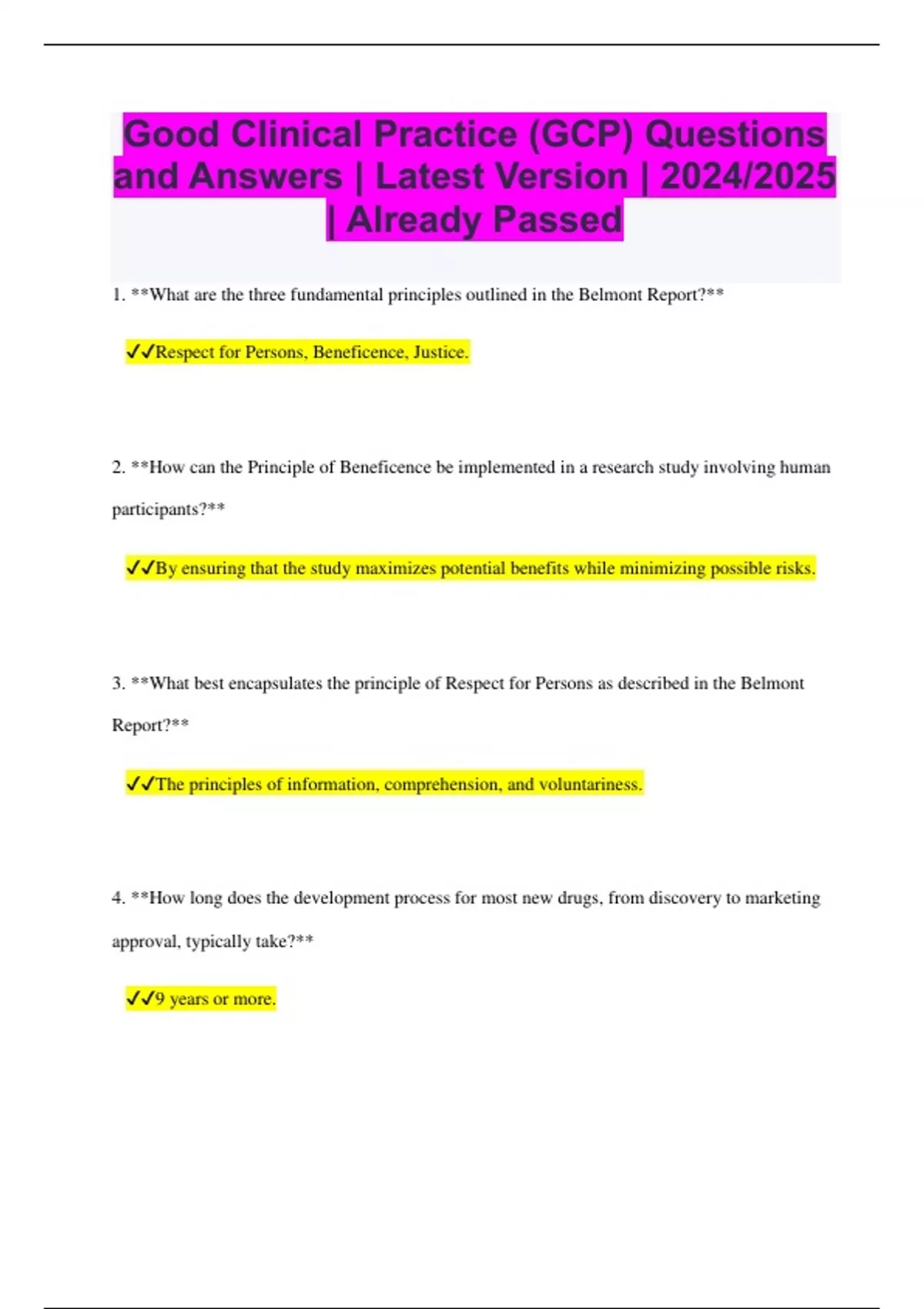 Good Clinical Practice (GCP) Questions and Answers | Latest Version ...