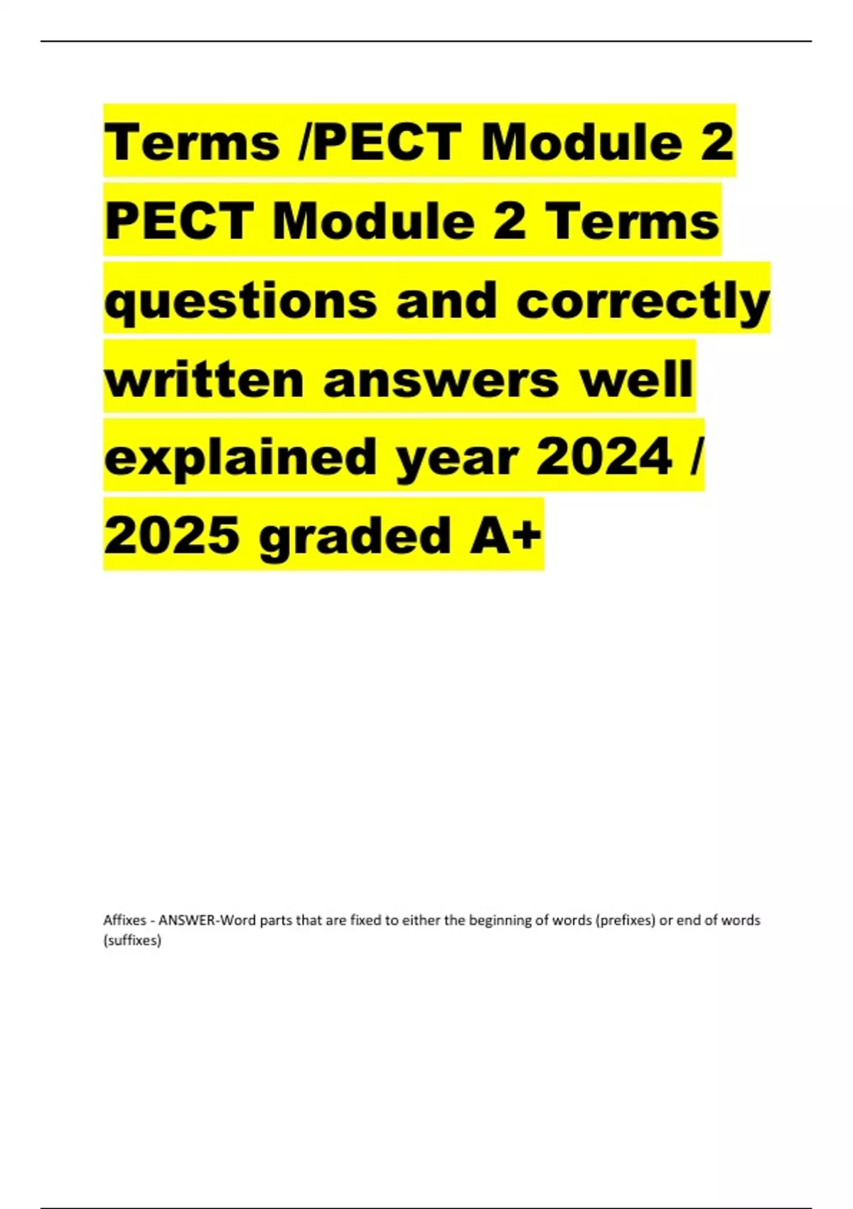 Terms /PECT Module 2 PECT Module 2 Terms questions and correctly ...