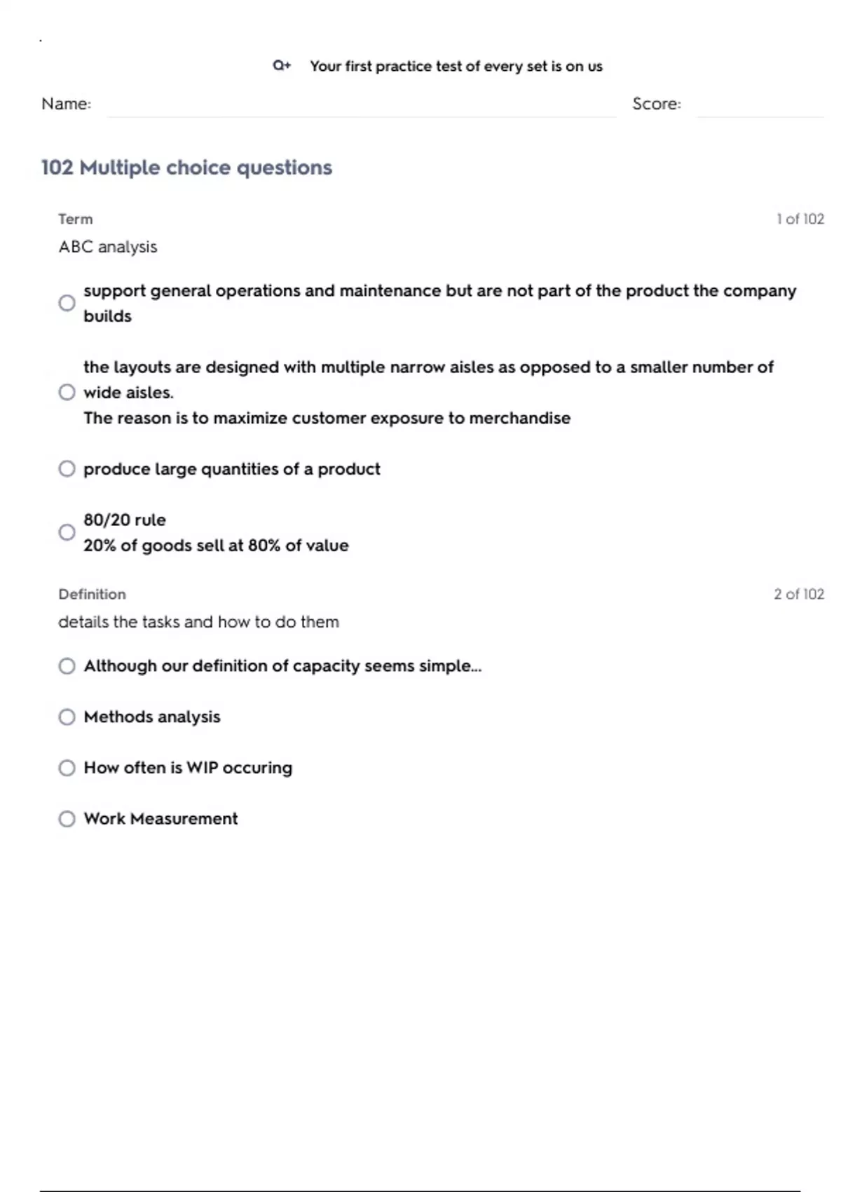 Summary PRODUCTION AND OPERATIONS MANAGEMENT TEST 3 RIGEL PAGE ...