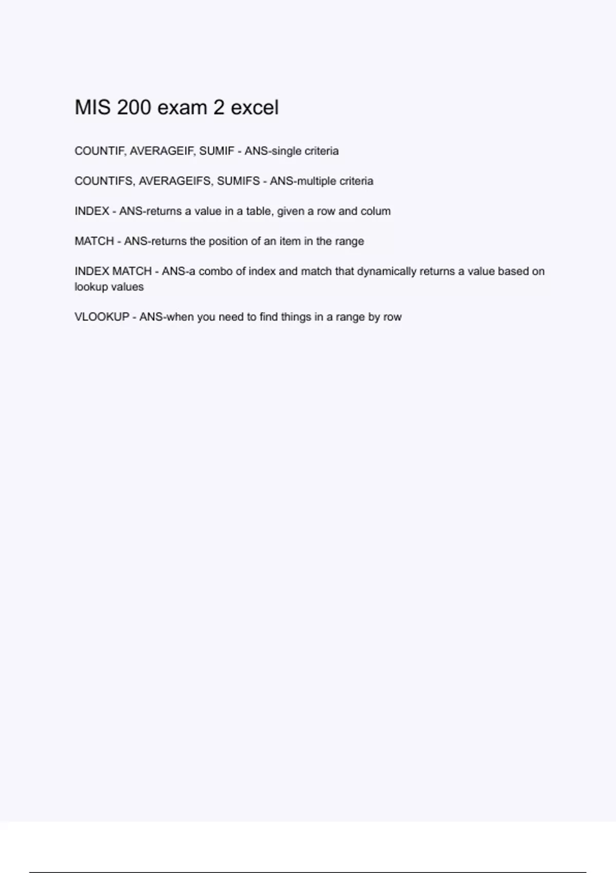 MIS 200 exam 2 excel Questions With Answers 2024 / 2025 Latest Version ...