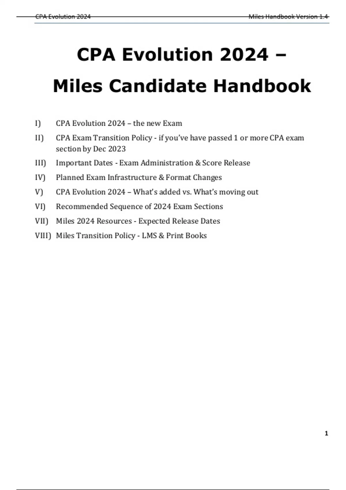 CPA Evolution 2024 – Miles Candidate Handbook Latest Version with ...