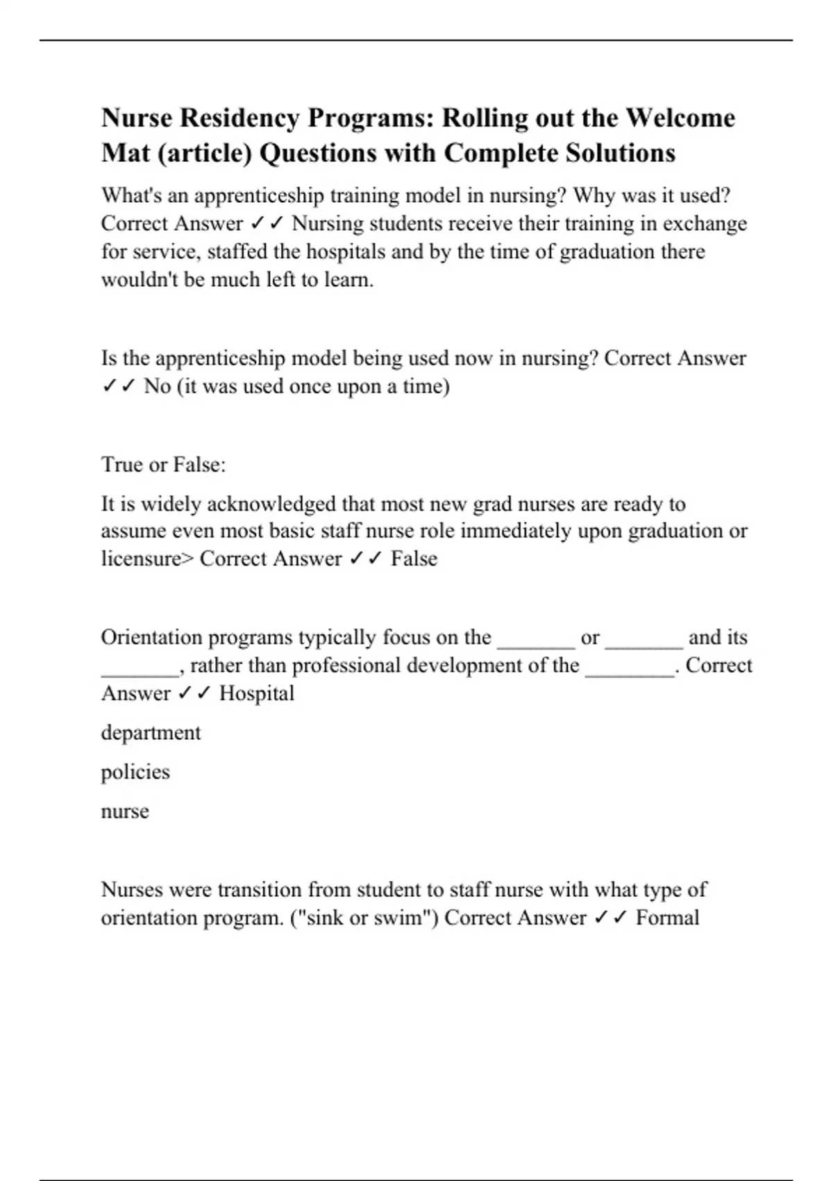 Nurse Residency Programs: Rolling out the Welcome Mat (article ...