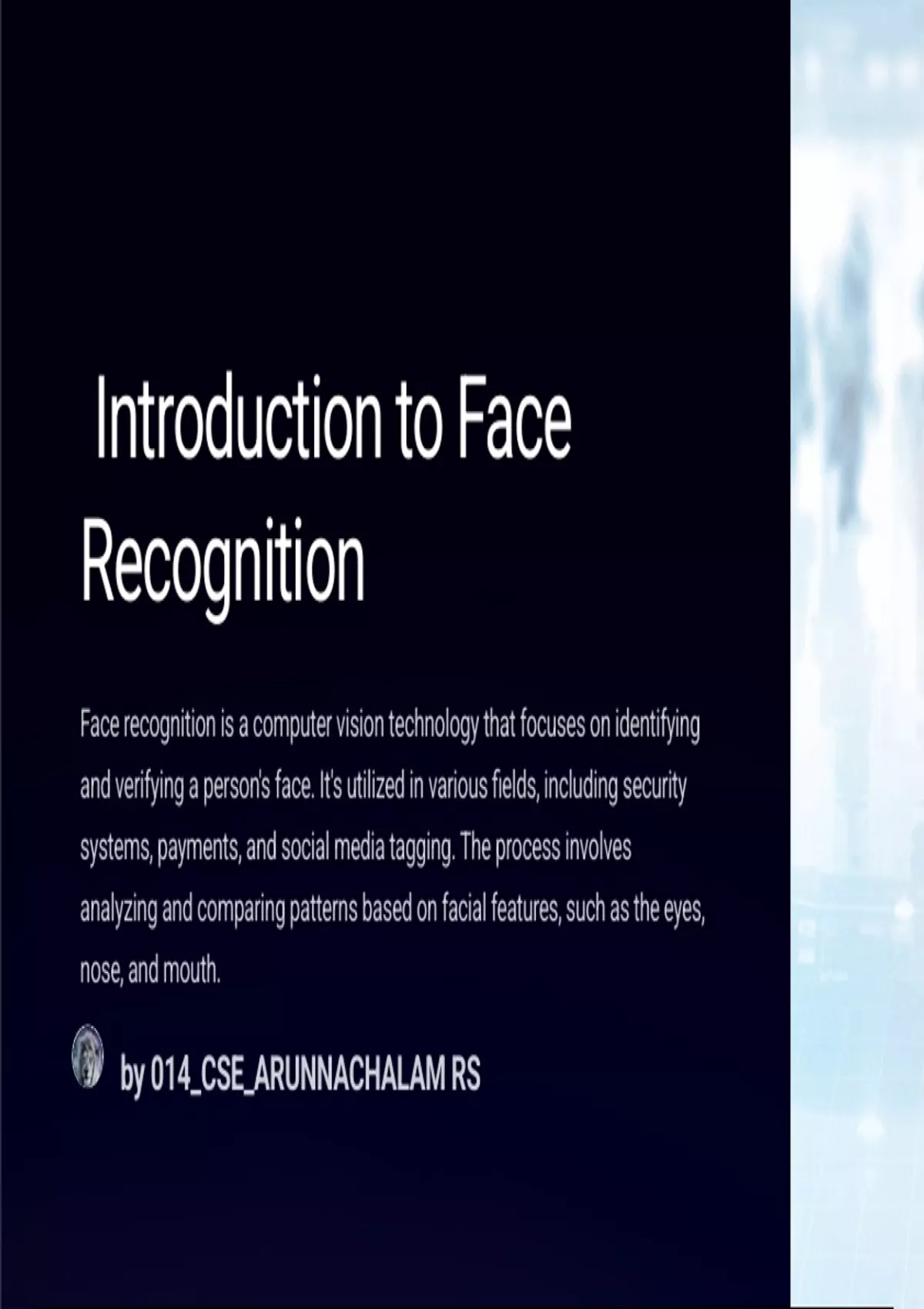 Face Recognition python ppt - Face Recognition Python - Stuvia US