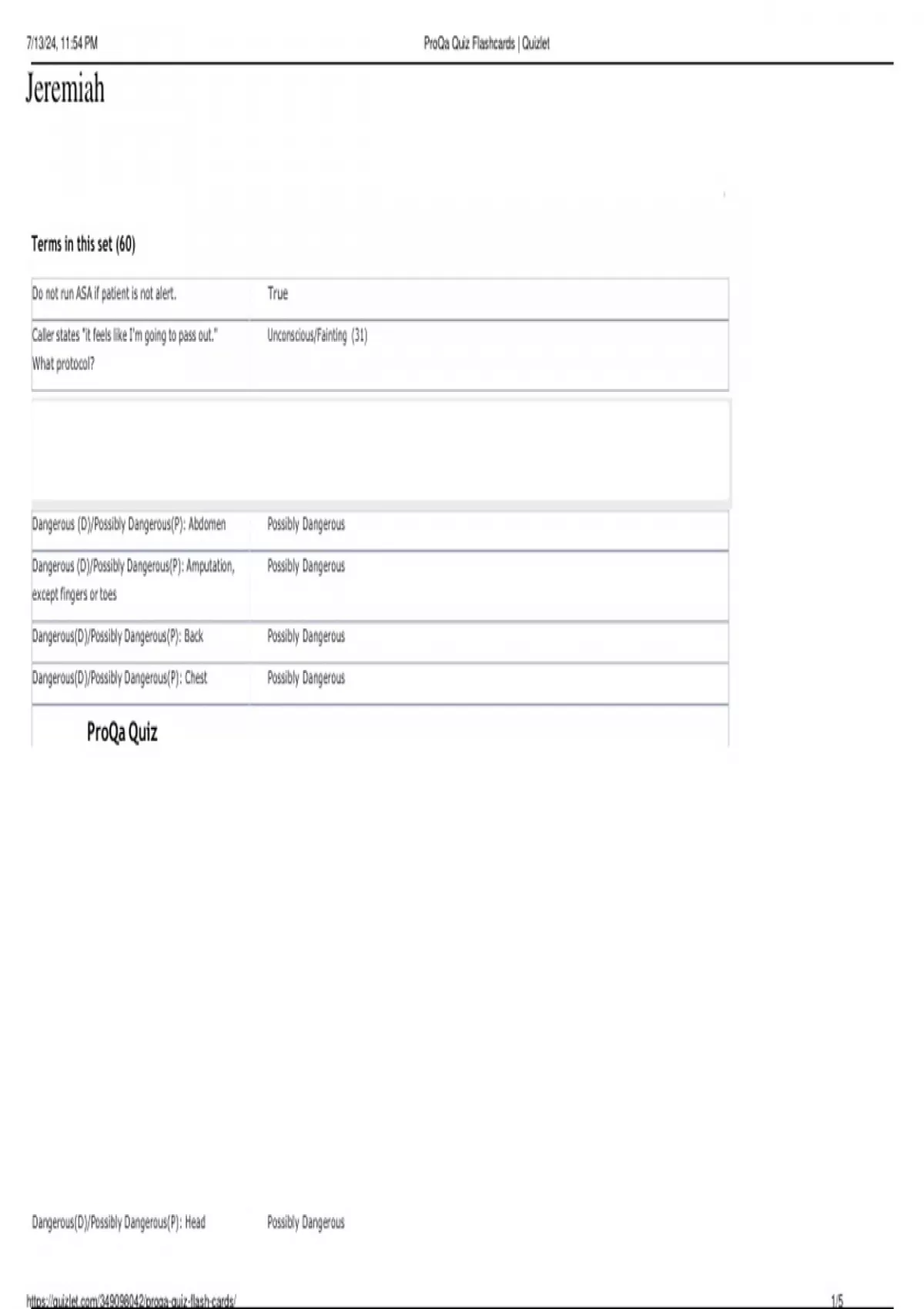ProQa Quiz Flashcards _ AMS CBM Study Guide Flashcards _ 100- SURE ...