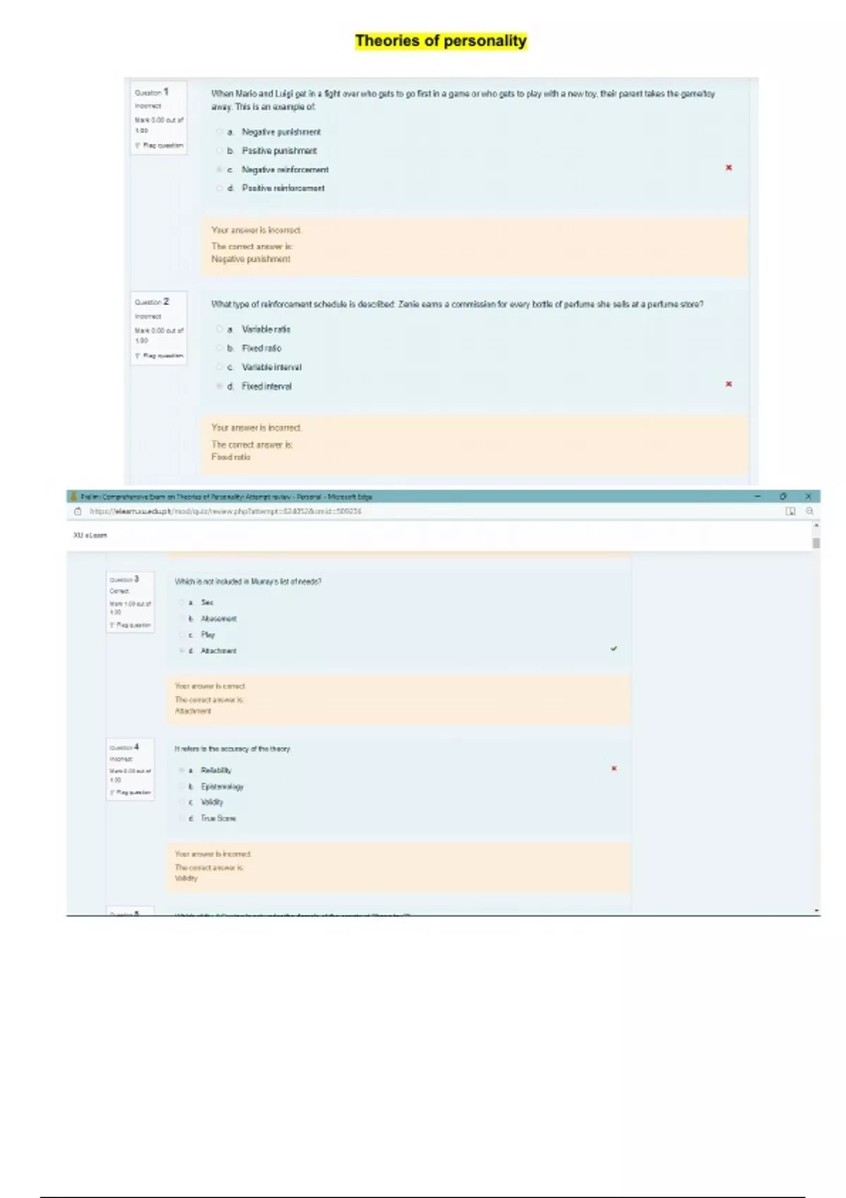 PSYC651 Theories of Personality Test Bank 2024 - Psychology (PSYC651 ...