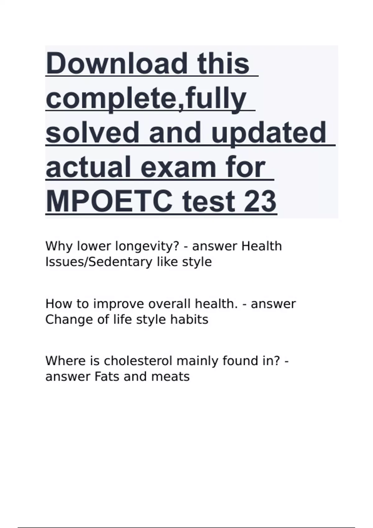 Download this complete,fully solved and updated actual exam for MPOETC ...