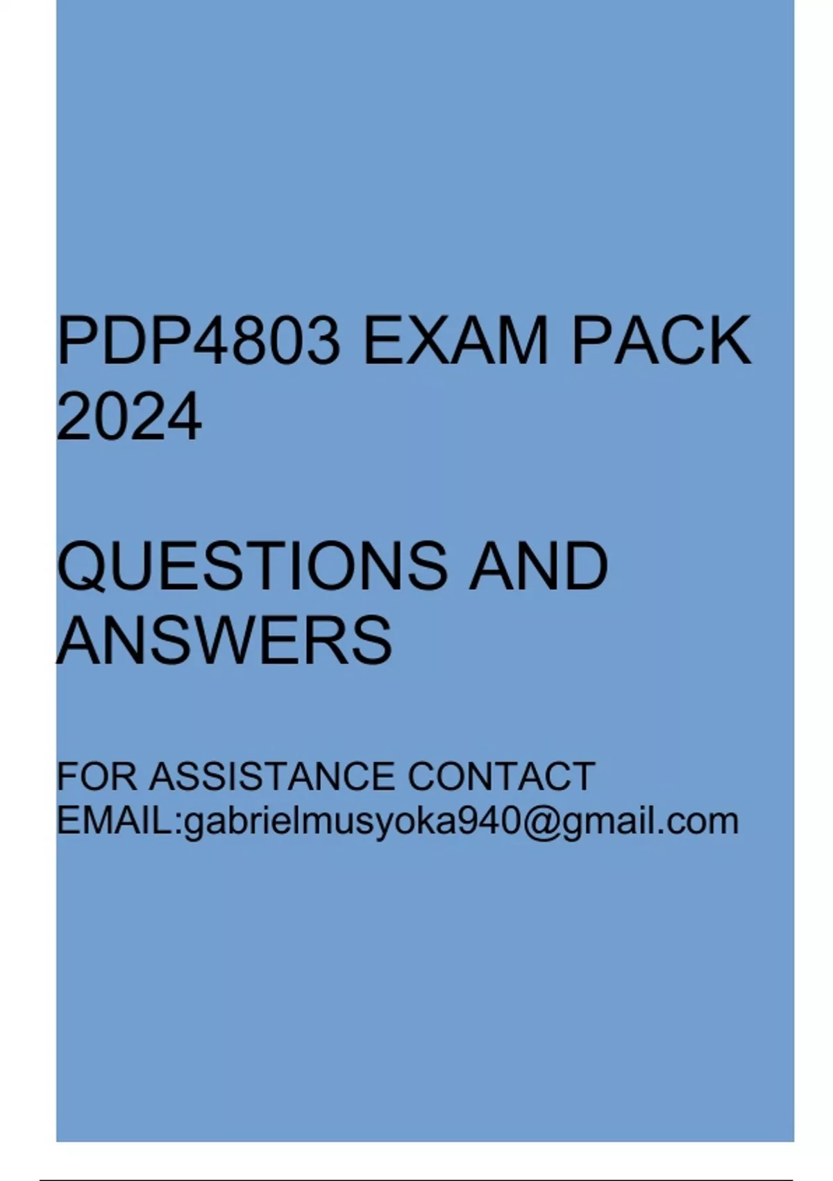 PDP4803 Exam pack 2024 (Questions and answers) - PDP4803 - Stuvia SA