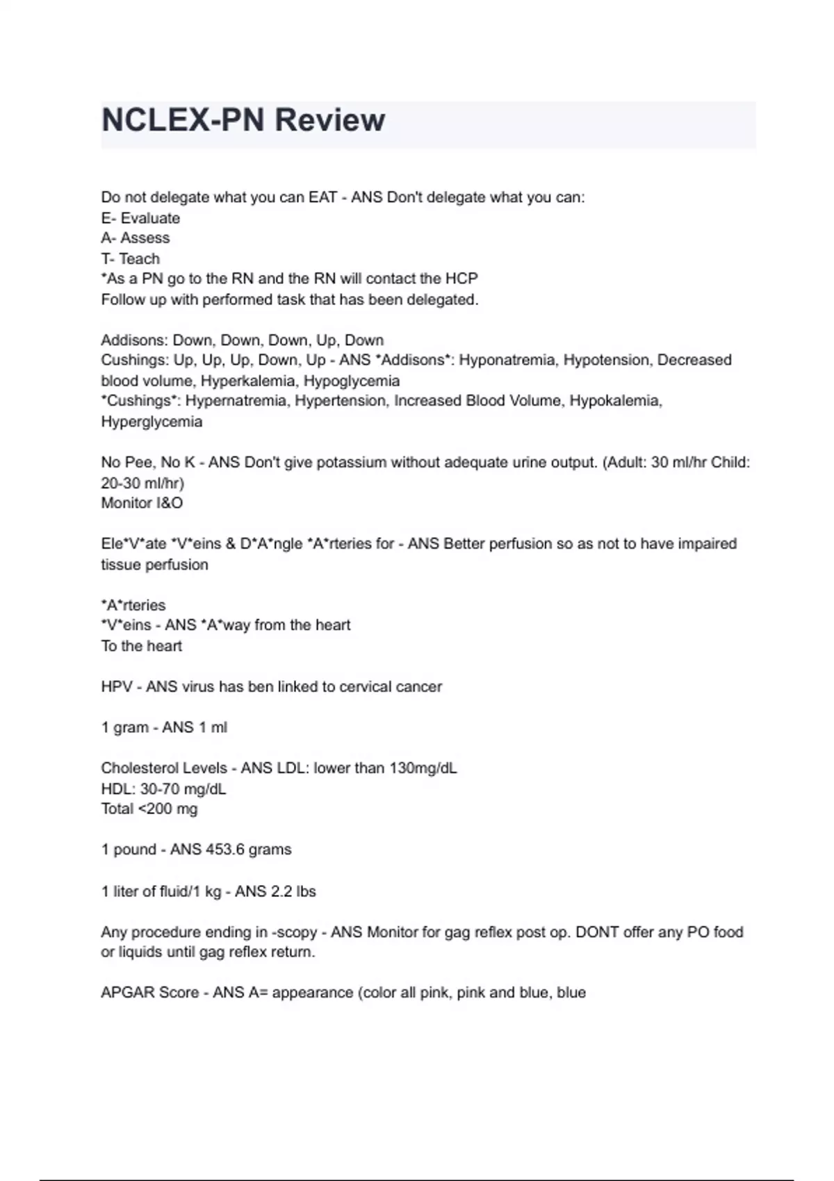 NCLEX-PN Review Exam 2024/2025 Questions With Completed & Verified ...