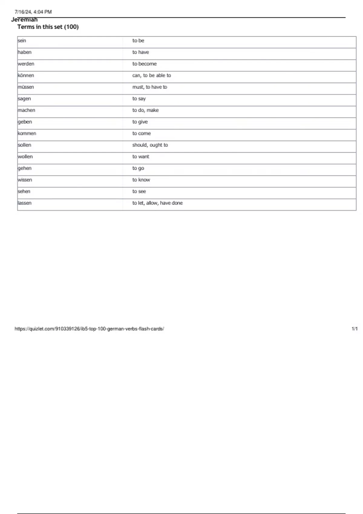 IB5 - Top 100 German Verbs Flashcards _ _ 100- SURE ANSWERS.pdfIB5 ...