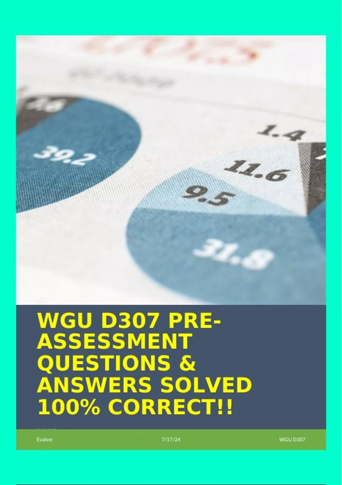 WGU D307 PRE-ASSESSMENT QUESTIONS & ANSWERS SOLVED 100% CORRECT!! - WGU ...
