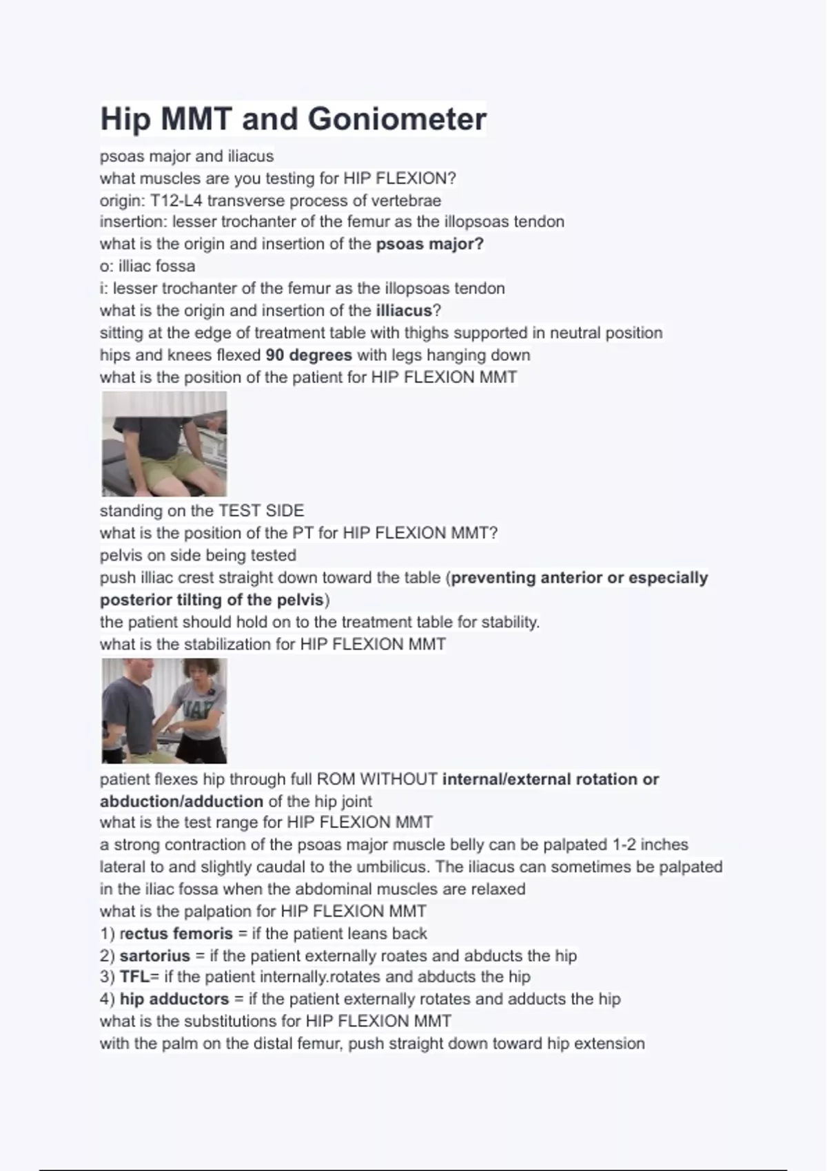 Hip MMT and Goiniometer - Latest update 2024 with Complete Solutions ...