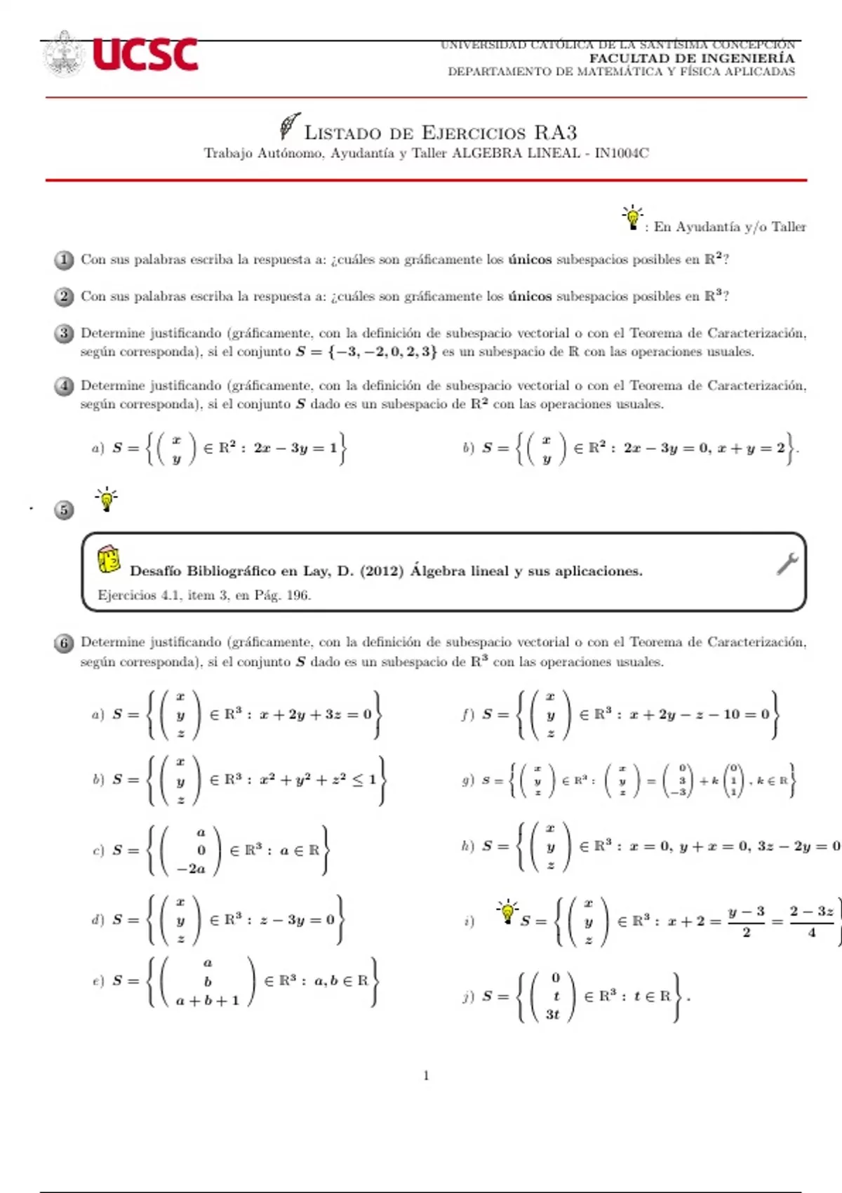 Ejercicios Algebra Lineal - Matrices - IN1004C - Stuvia US