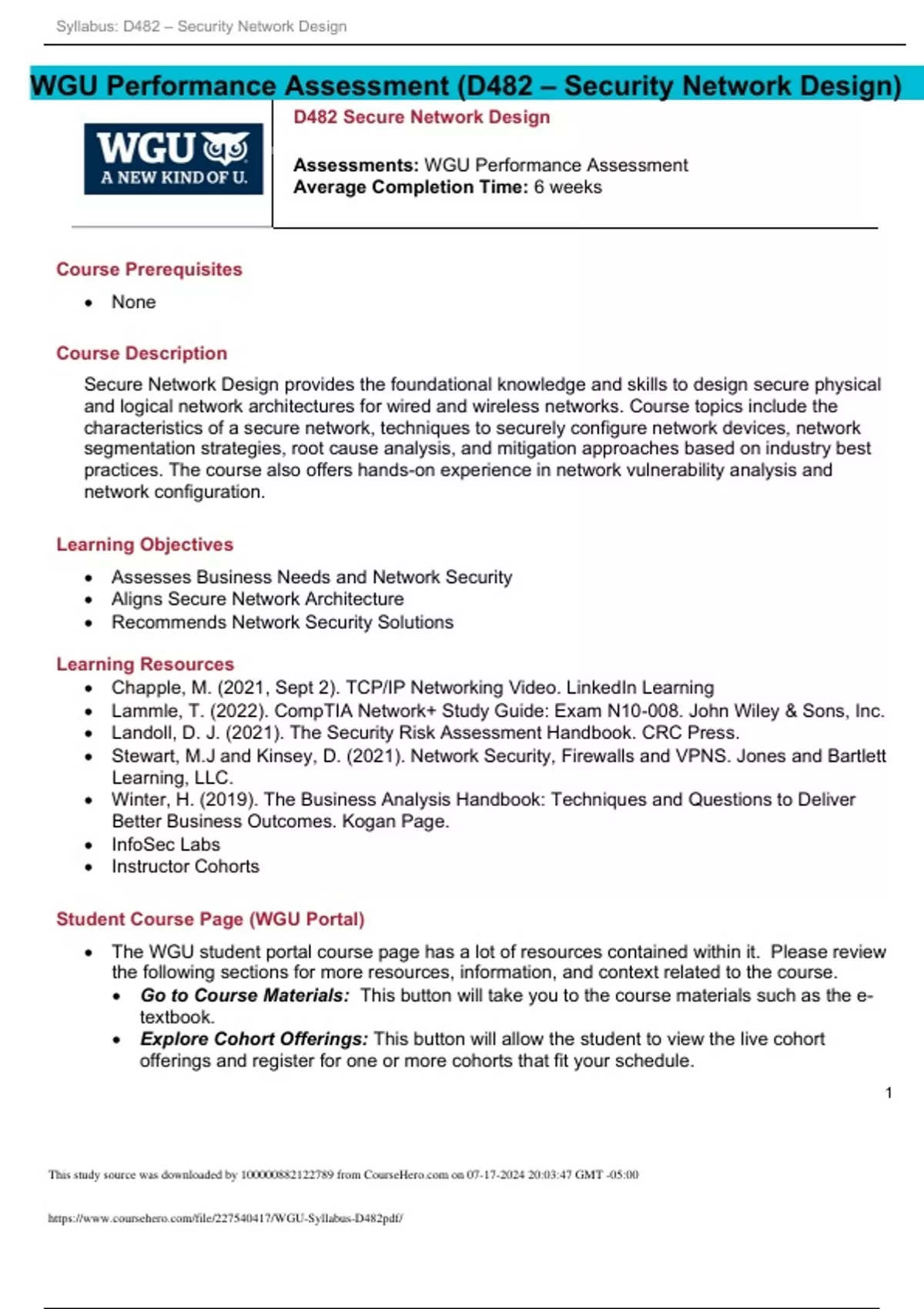 VALUE PACK:- WGU D482 EXAMS - SECURE NETWORK DESIGN - Stuvia US