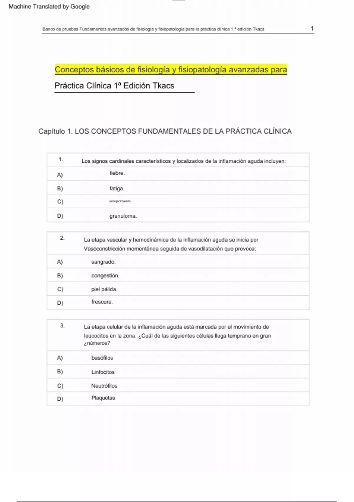 Banco de pruebas: Fisiología y fisiopatología avanzadas: conceptos básicos para la práctica ...