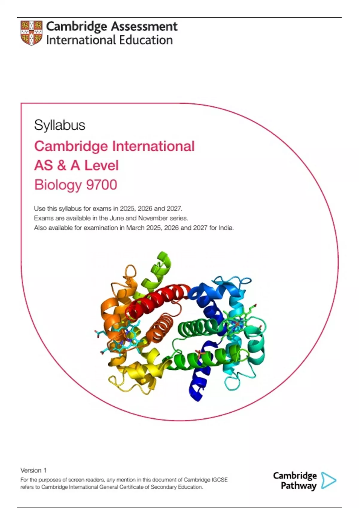 Cambridge International AS & A Level 9700 Biology syllabus for ...