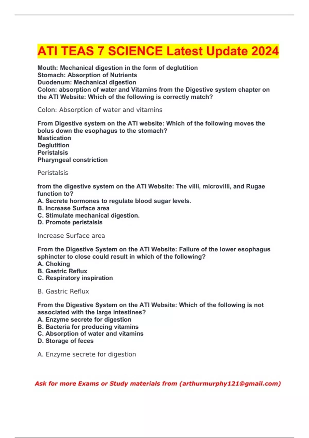 ATI TEAS 7 SCIENCE Latest Update 2024 - ATI TEAS 7 - Stuvia US