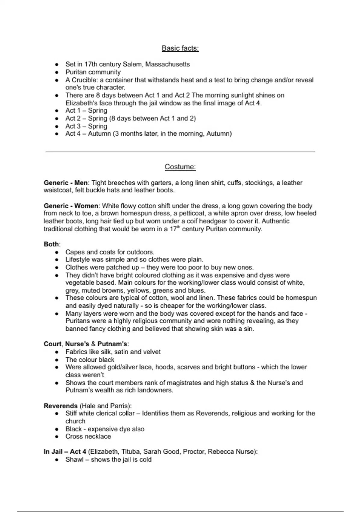 Summary The Crucible - GCSE Drama Notes - Drama - Stuvia UK