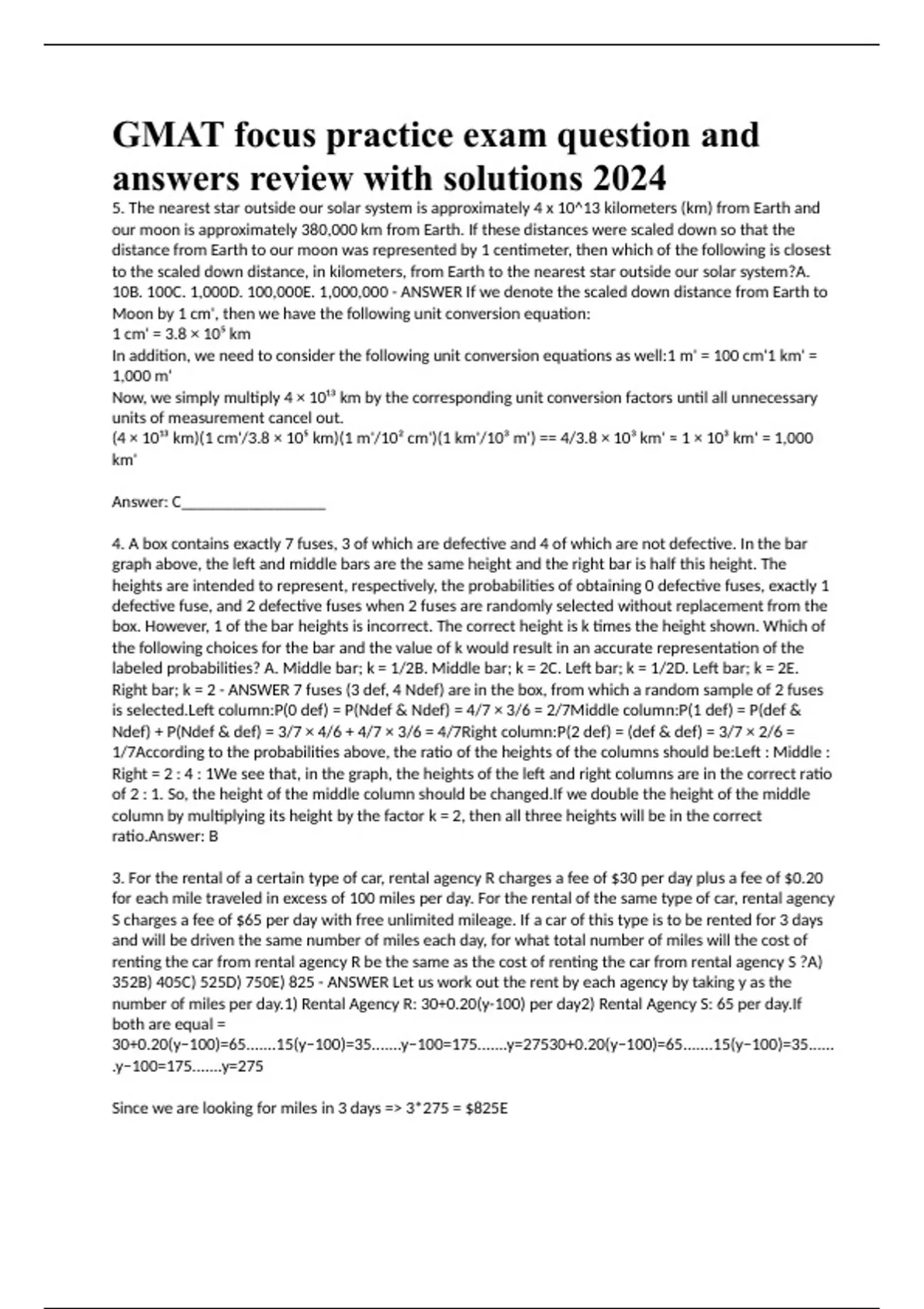 GMAT focus practice exam question and answers review with solutions ...