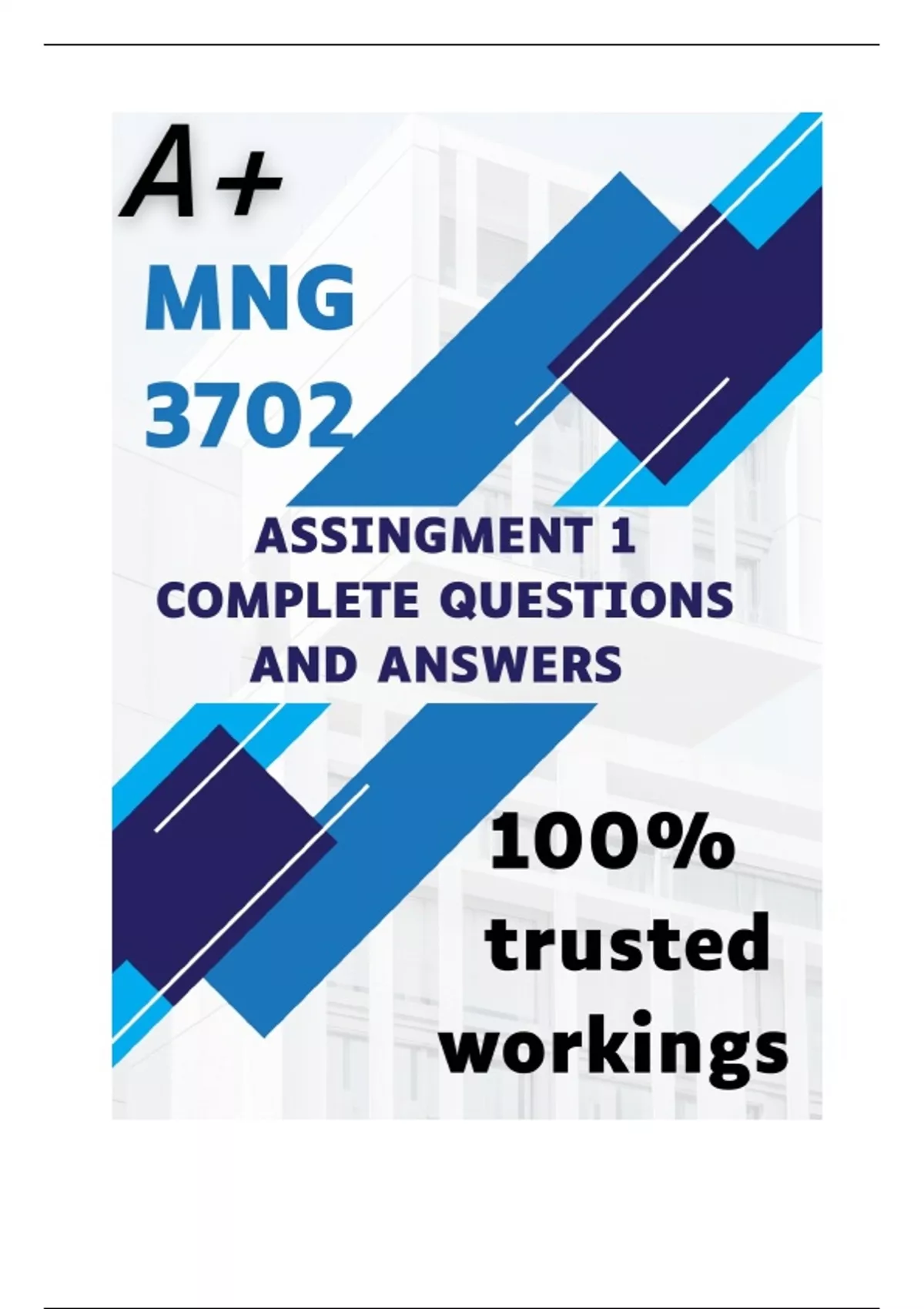 MNG3702 Assignment 1 (COMPLETE ANSWERS) Semester 2 2024 (605474) - DUE ...