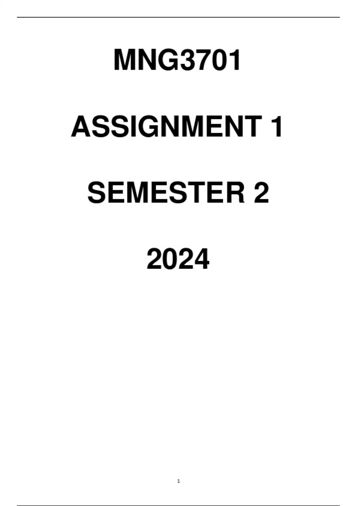 MNG3701 ASSIGNMENT 1 SEMESTER 2 2024 - MNG3701 - Stuvia SA