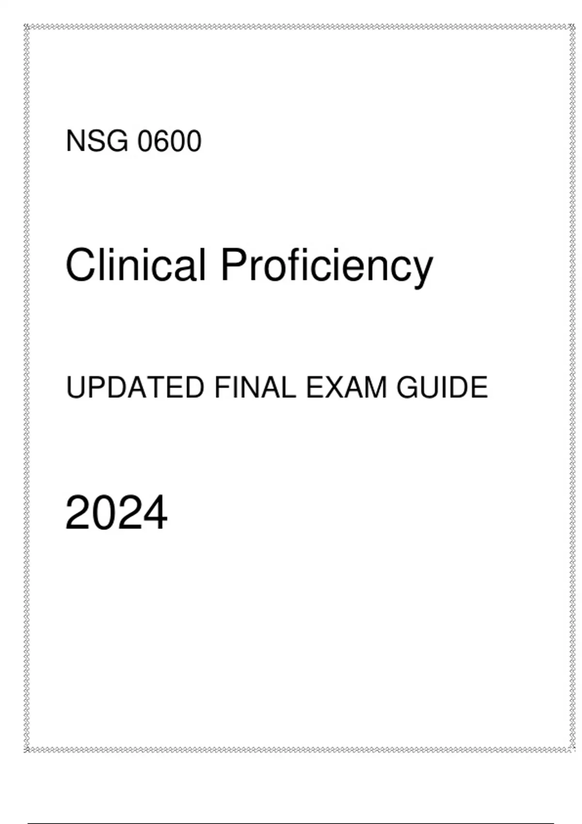 AGPCNP - NSG 0600 Clinical Proficiency - Updated Final Exam Guide 2024 ...