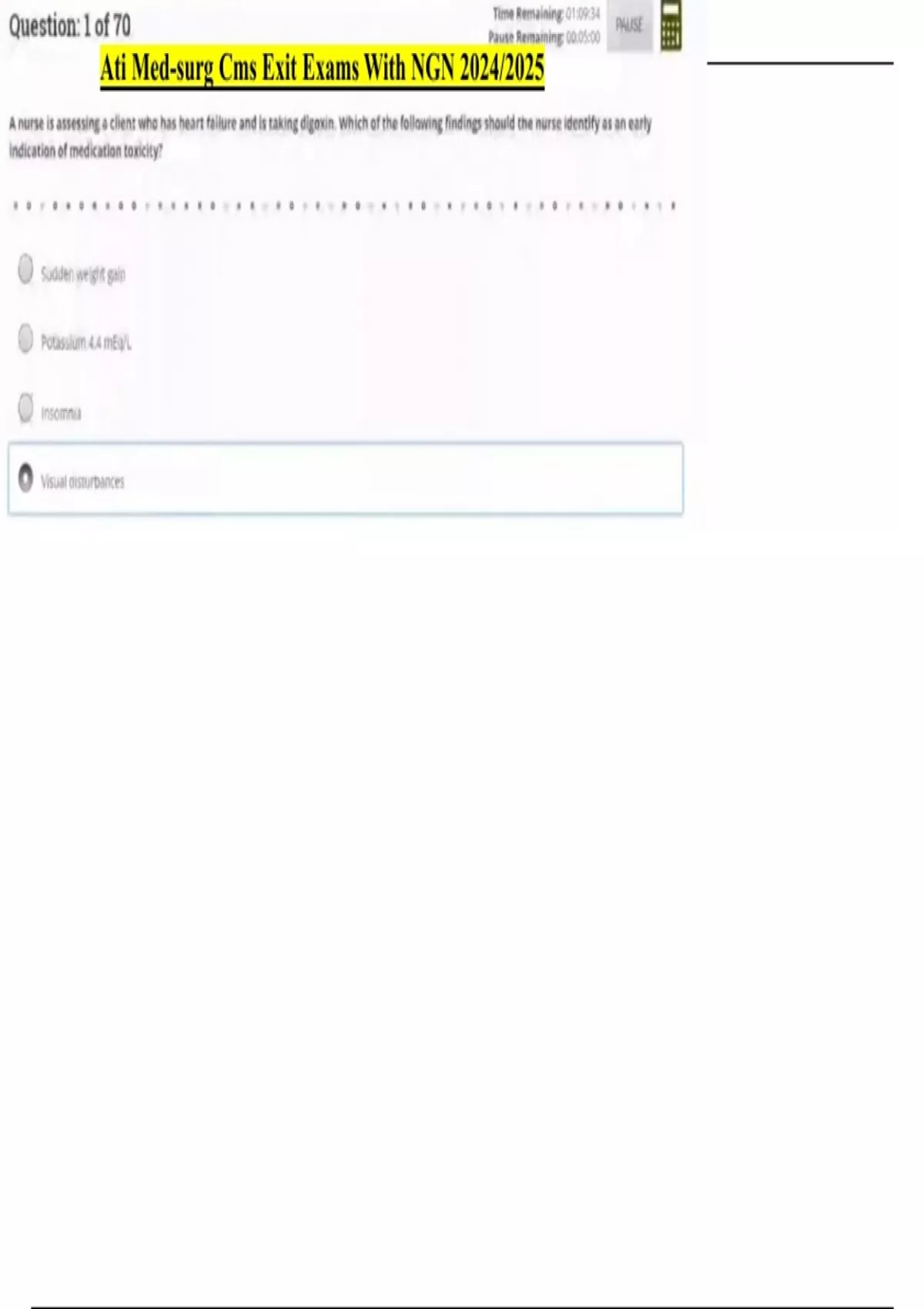 ATI Med-Surg Content Mastery Practice/CMS NGN Exit Exams 2024/2025 ...