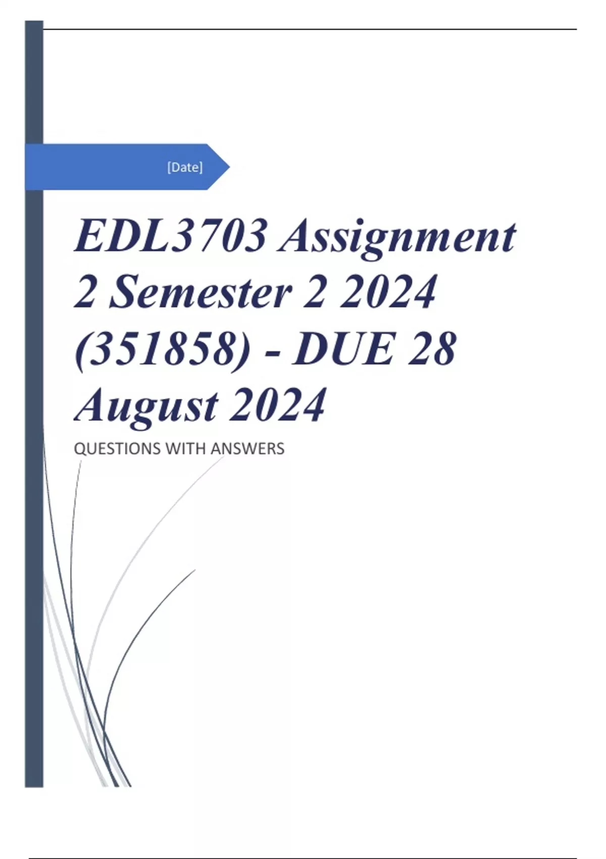 EDL3703 Assignment 2 Semester 2 2024 (351858) - DUE 28 August 2024 ...