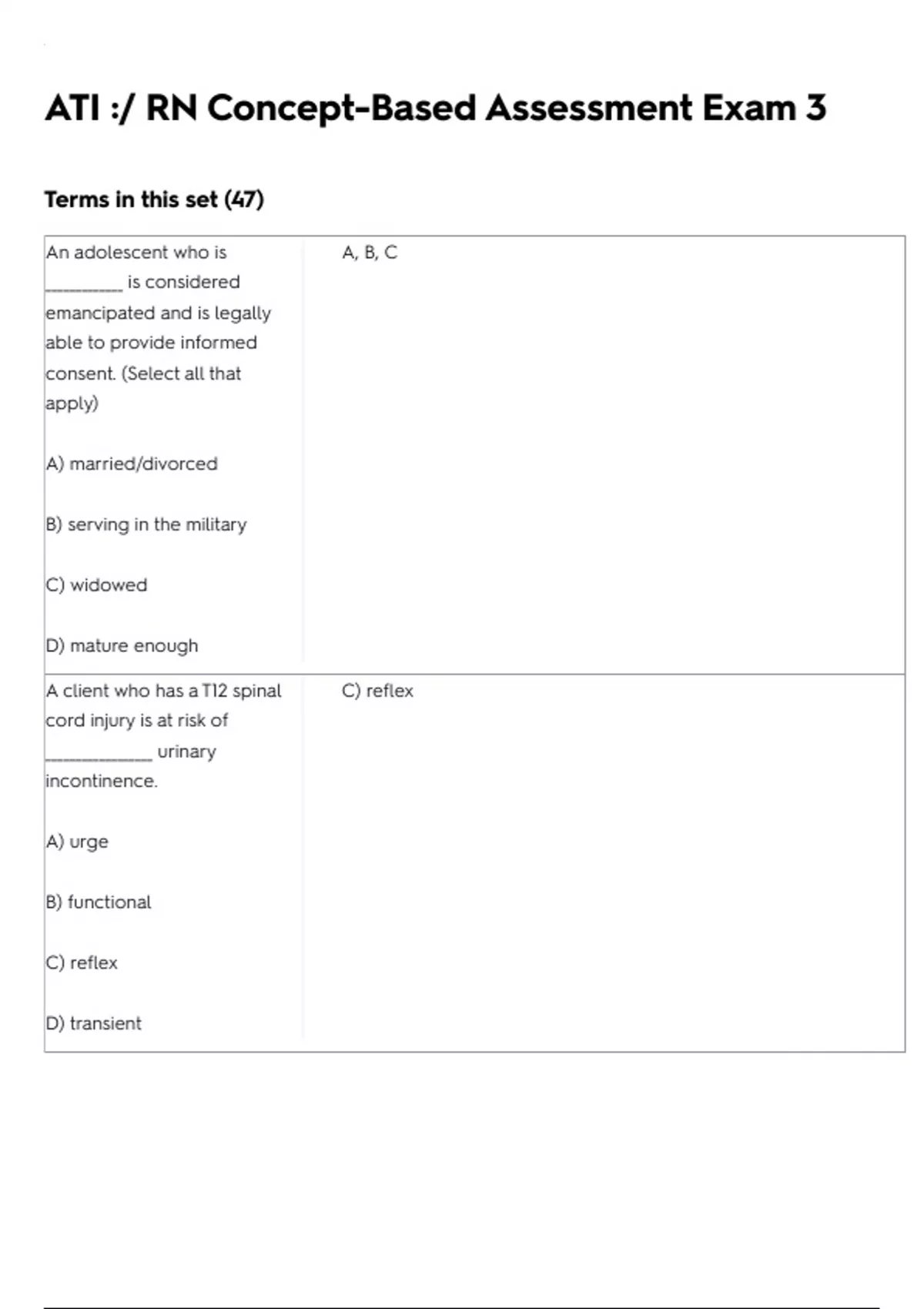 RN ATI CONCEPT BASED ASSESSMENT LEVEL 3 EXAM 3 LATEST VERSIONS 2024 ...