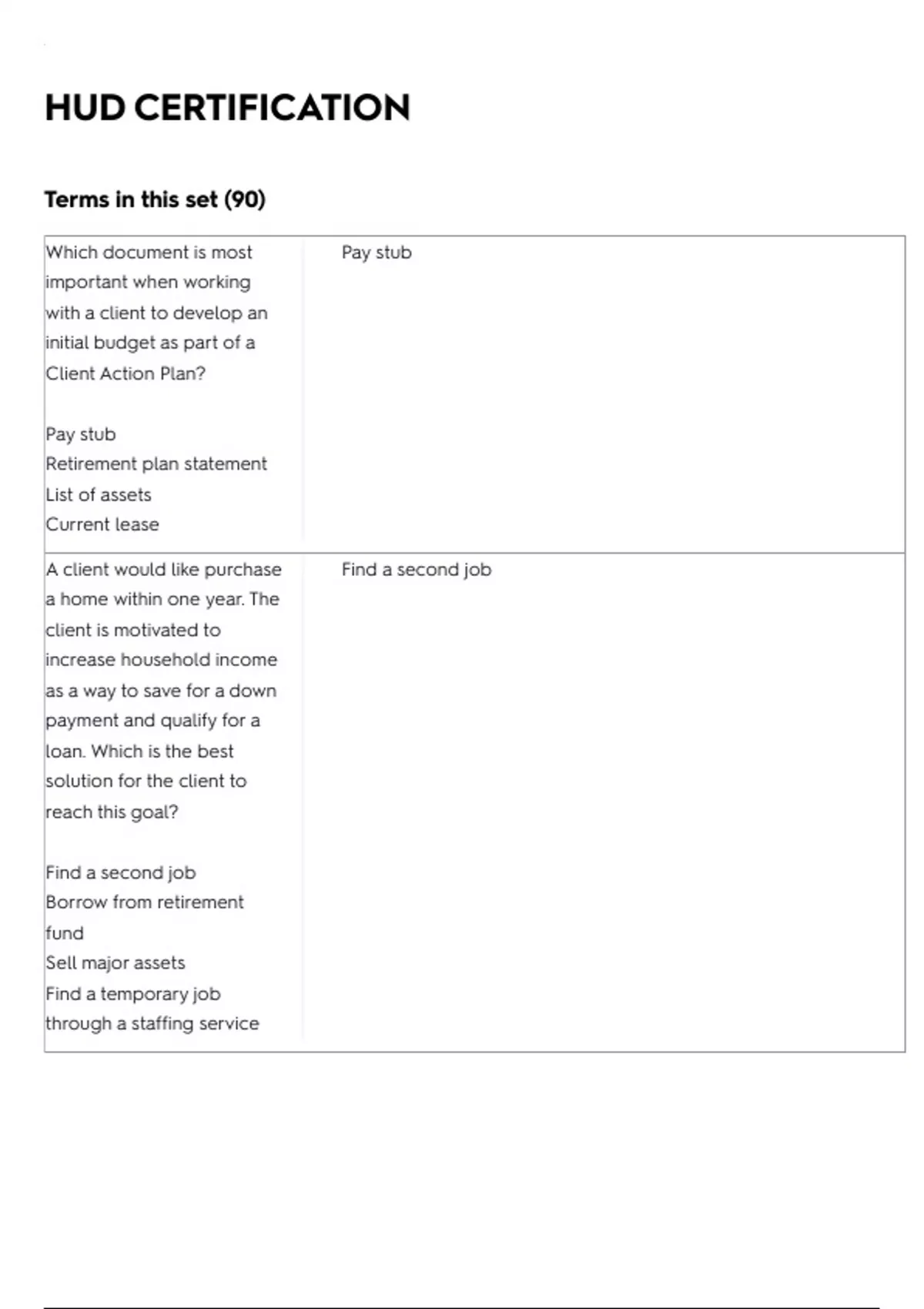 HUD CERTIFICATION 2 LATEST VERSIONS 2024 VERSION A AND B COMPLETE 150 ...