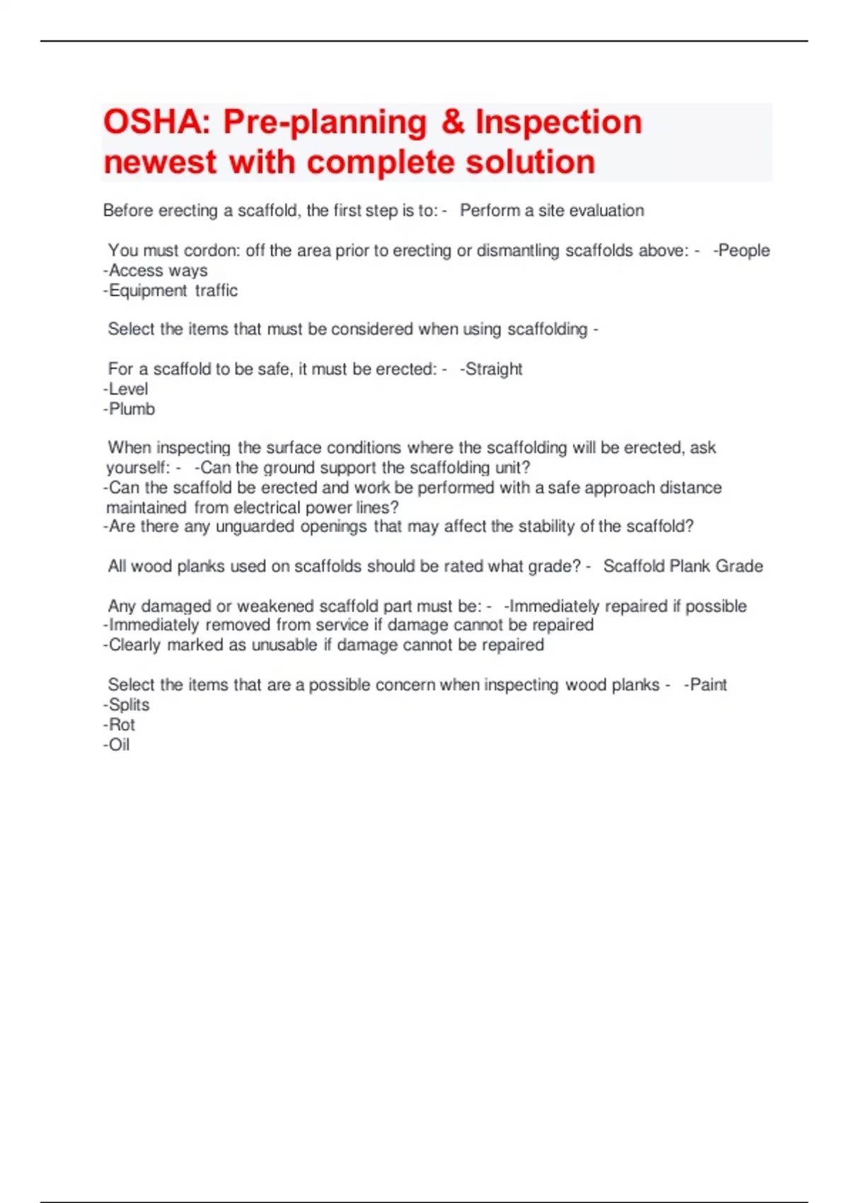 OSHA: Pre-planning & Inspection newest with complete solution OSHA: Pre ...