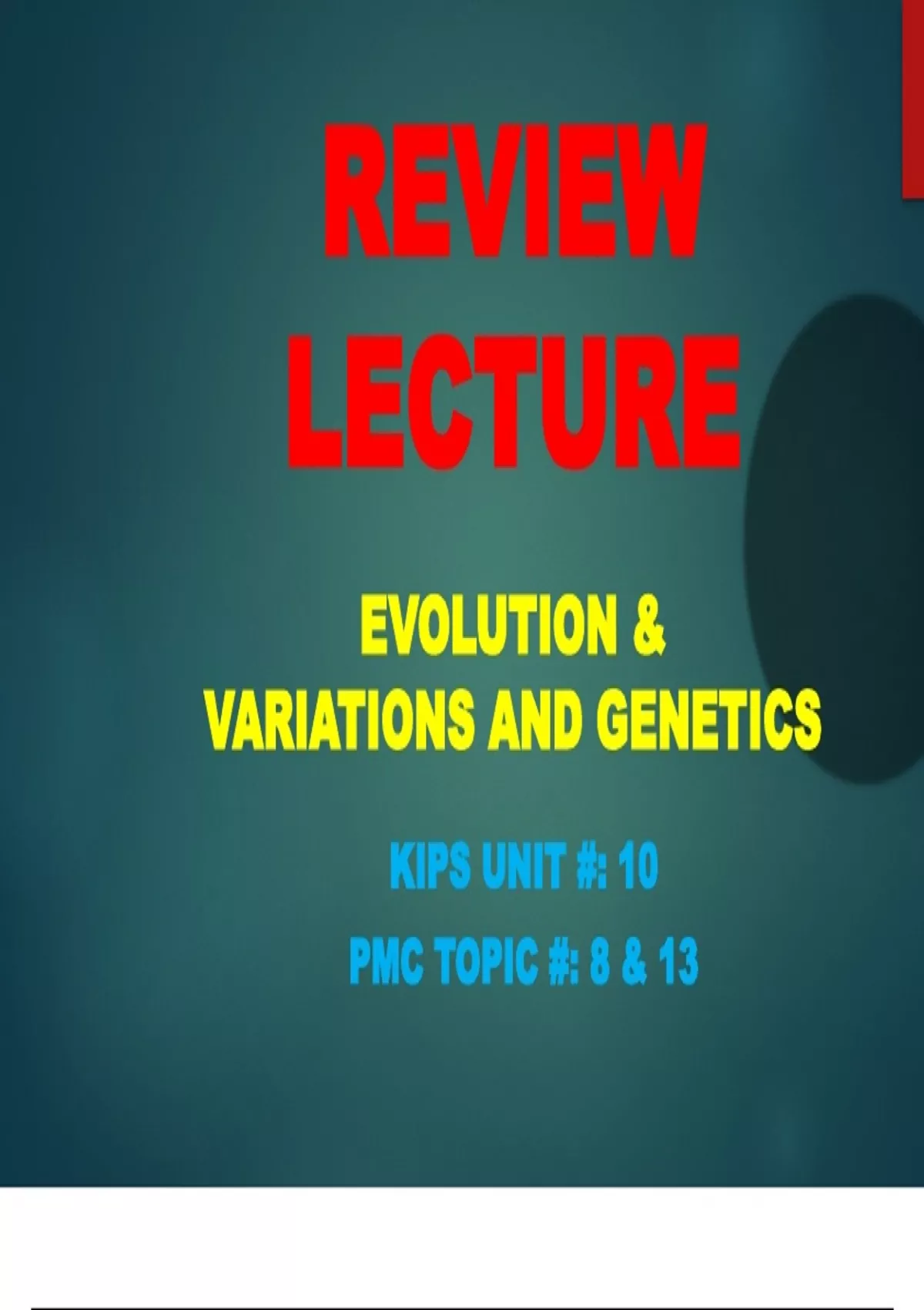 Biology evolution,variations and genetics - Biology - Stuvia US