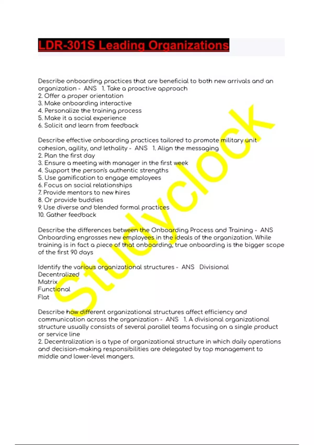 LDR-301S Leading Organizations Exam Questions And Answers - LDR-301S ...