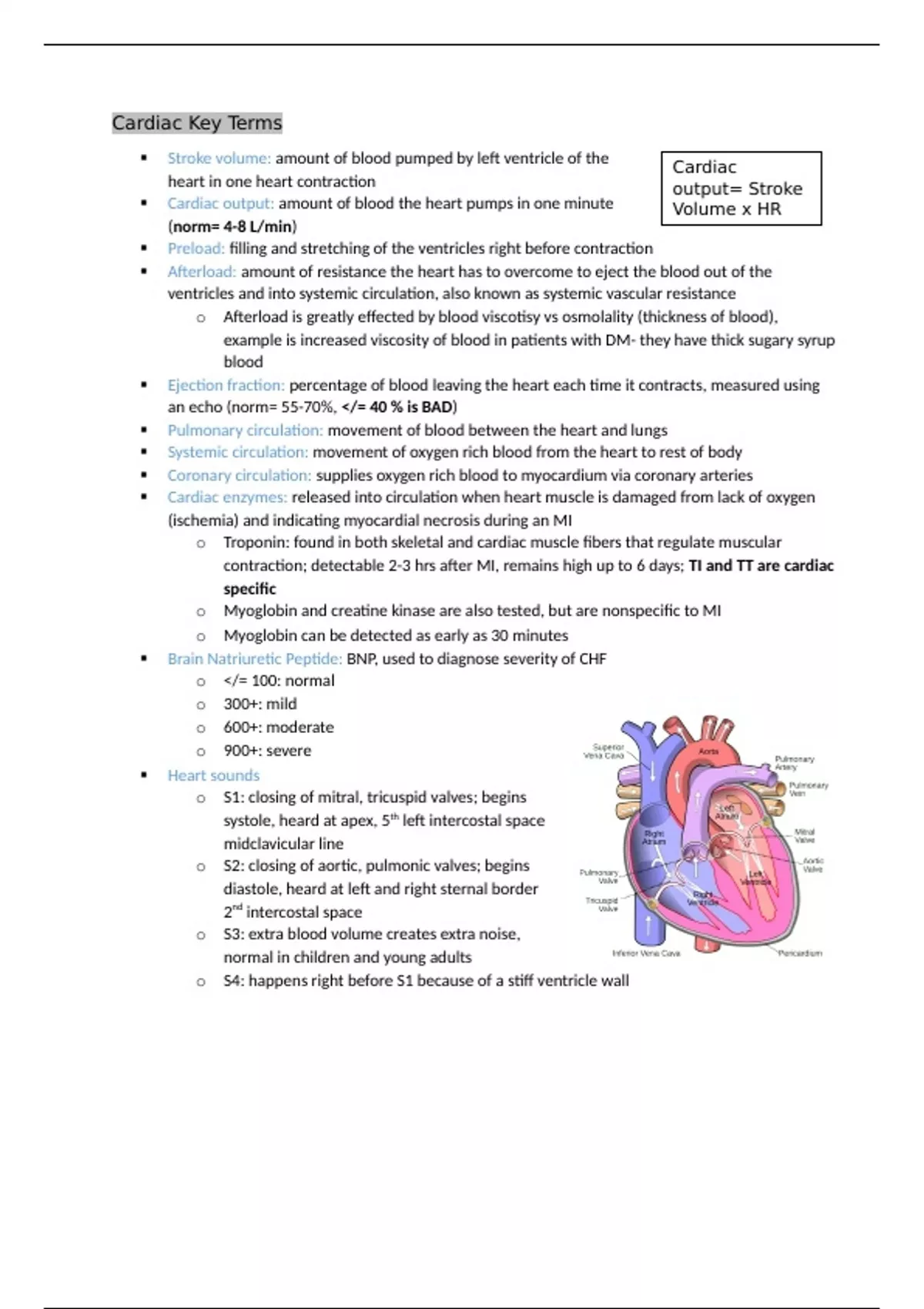 Nursing Notes: Cardiac Fundamentals - NCLEX RN - Stuvia US