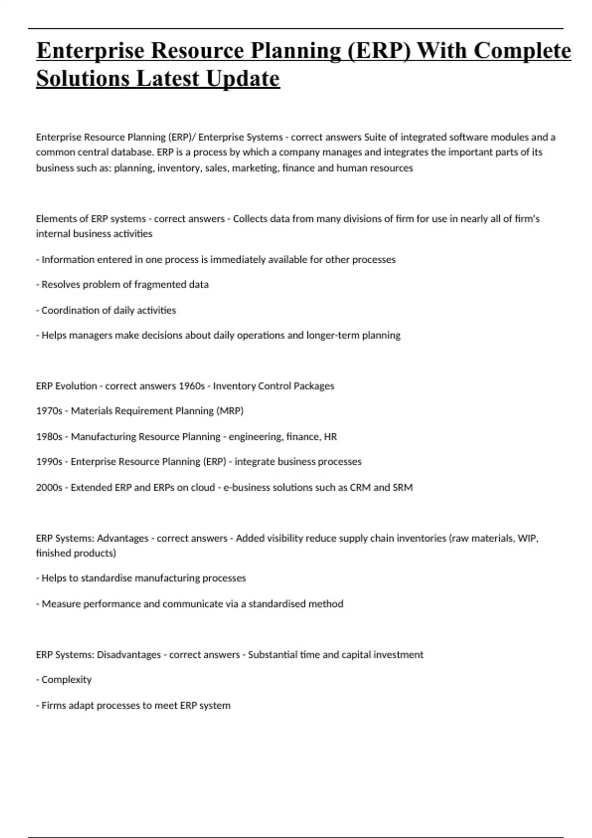 Enterprise Resource Planning (ERP) With Complete Solutions Latest ...