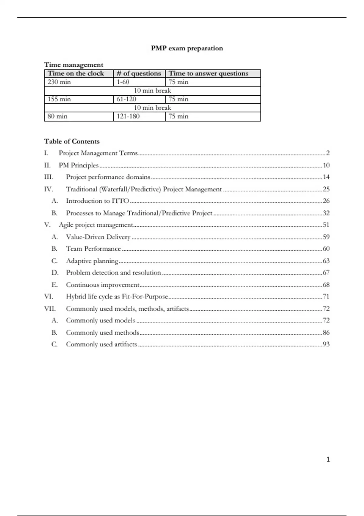 Summary PMP in graphs, terms and formulas (logical explanation of everything you need to know ...