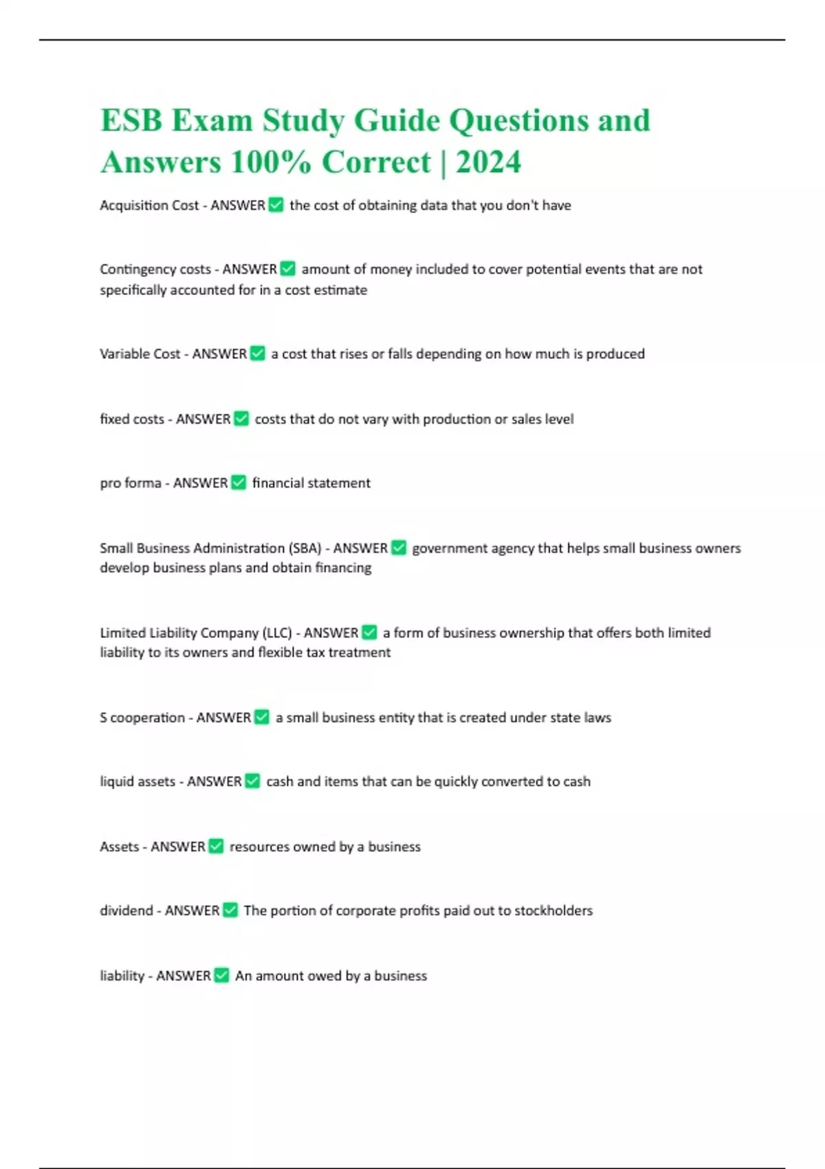 ESB Exam Study Guide Questions and Answers 100% Correct | 2024 - Esb ...