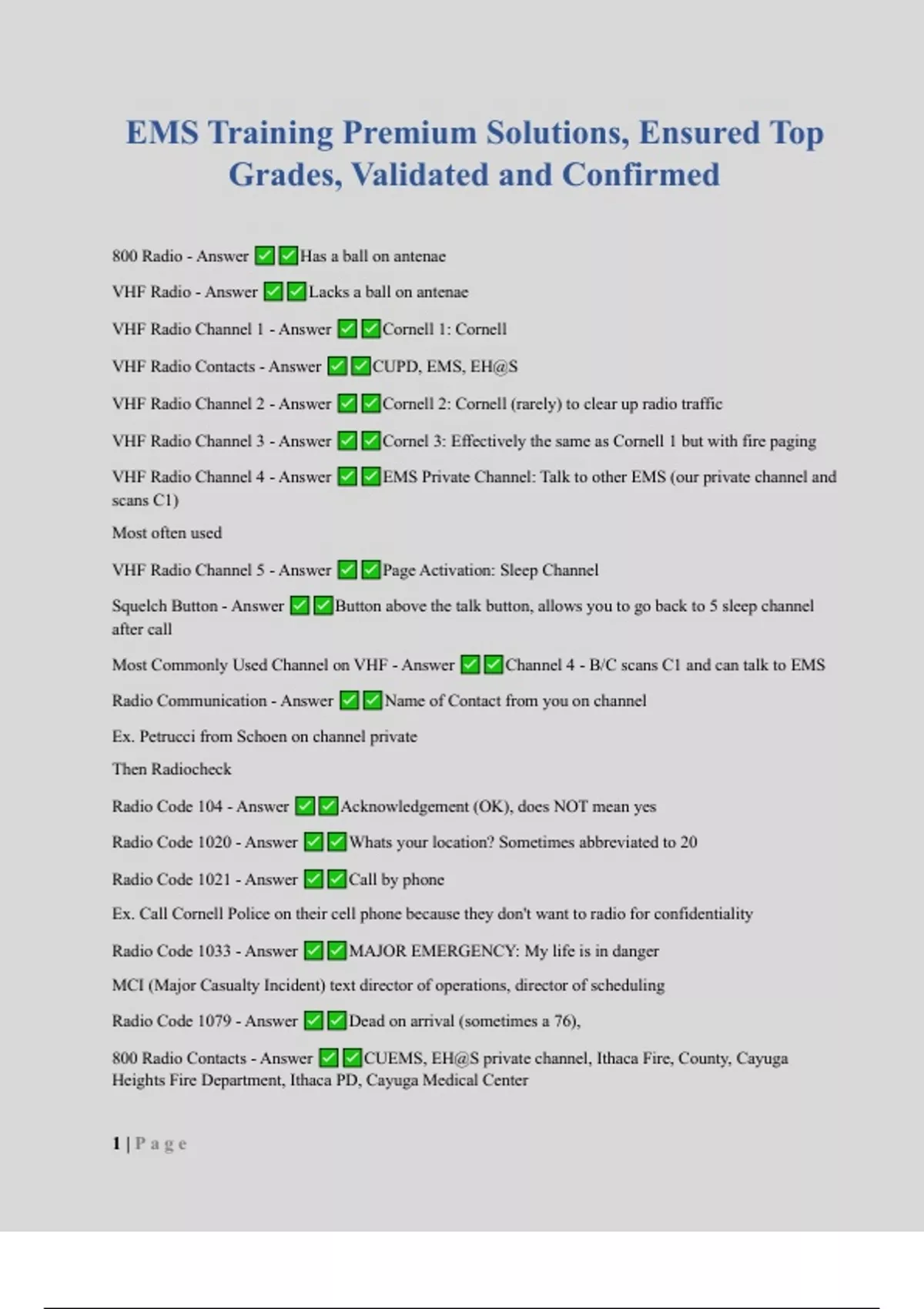 EMS Training Premium Solutions, Ensured Top Grades, Validated and ...