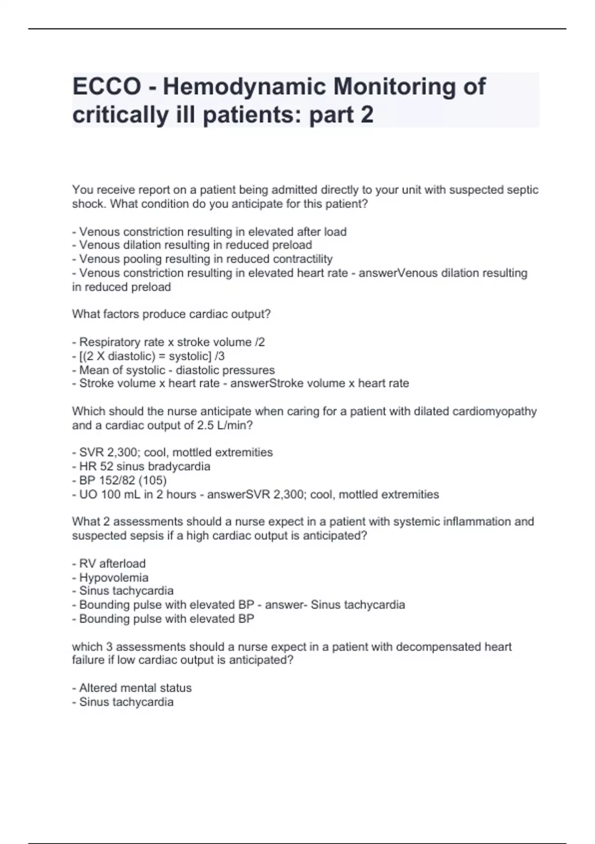 ECCO - Hemodynamic Monitoring of critically ill patients: part 2 ...