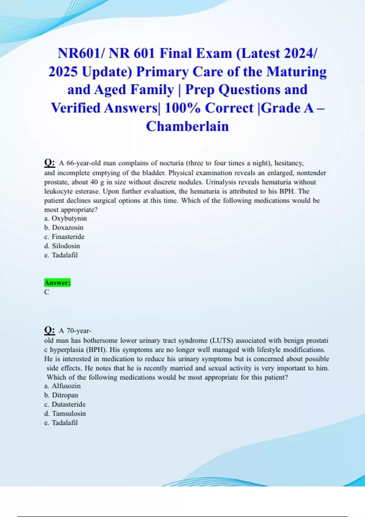 NR601/ NR 601 Final Exams (Latest 2024/ 2025 Updates STUDY BUNDLE ...