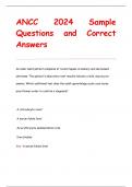 ANCC 2024 Sample Questions and Correct Answer - ANCC - Stuvia US