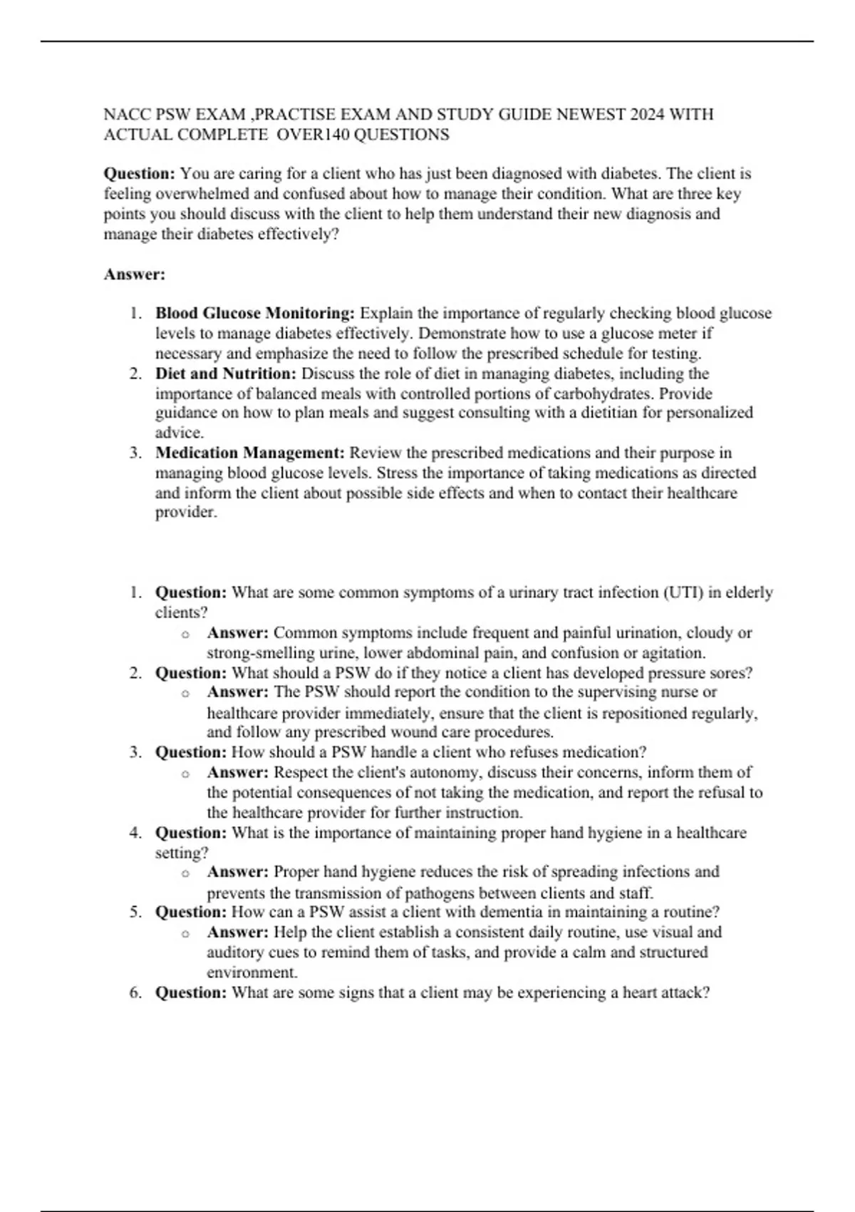 NACC PSW EXAM ,PRACTISE EXAM AND STUDY GUIDE NEWEST 2024 WITH ACTUAL ...