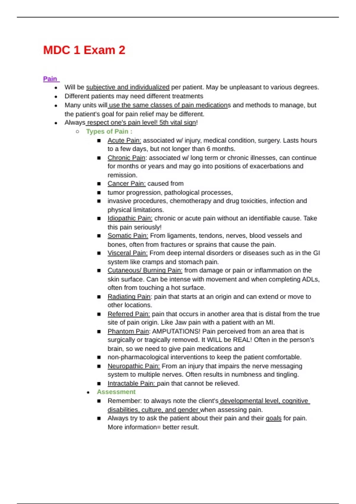 MDC_1_Exam_2_Study_Guide 2024 QUESTIONS AND ANSWERS - Rasmussen College MDC1 - Stuvia US