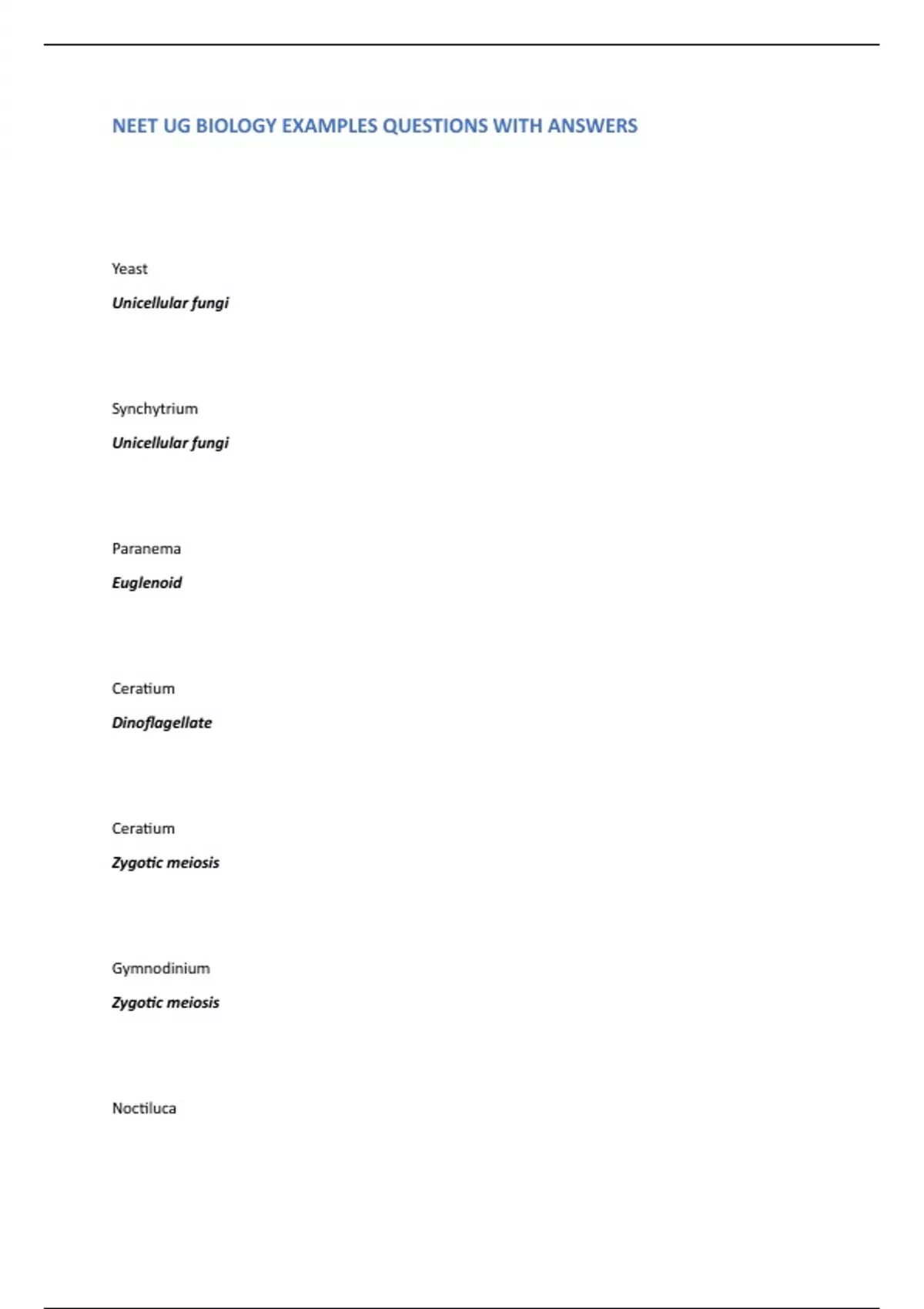 NEET UG BIOLOGY EXAMPLES QUESTIONS WITH ANSWERS - NEET UG BIOLOGY ...