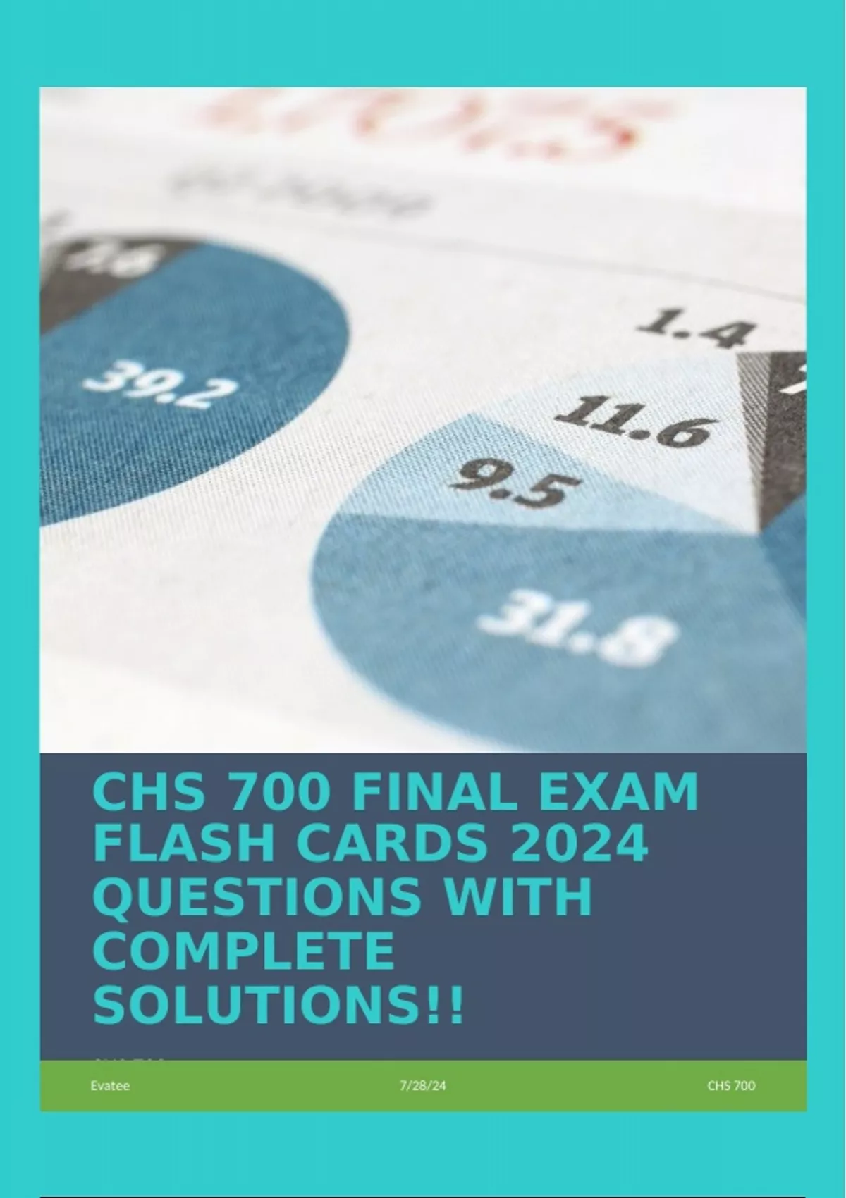 CHS 700 FINAL EXAM FLASH CARDS 2024 QUESTIONS WITH COMPLETE SOLUTIONS ...