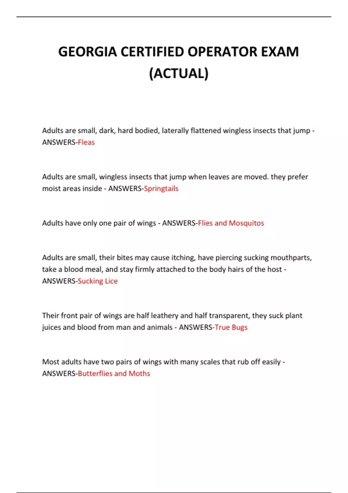 GEORGIA CERTIFIED OPERATOR EXAM (ACTUAL) 2024 QUESTIONS AND ANSWERS ...