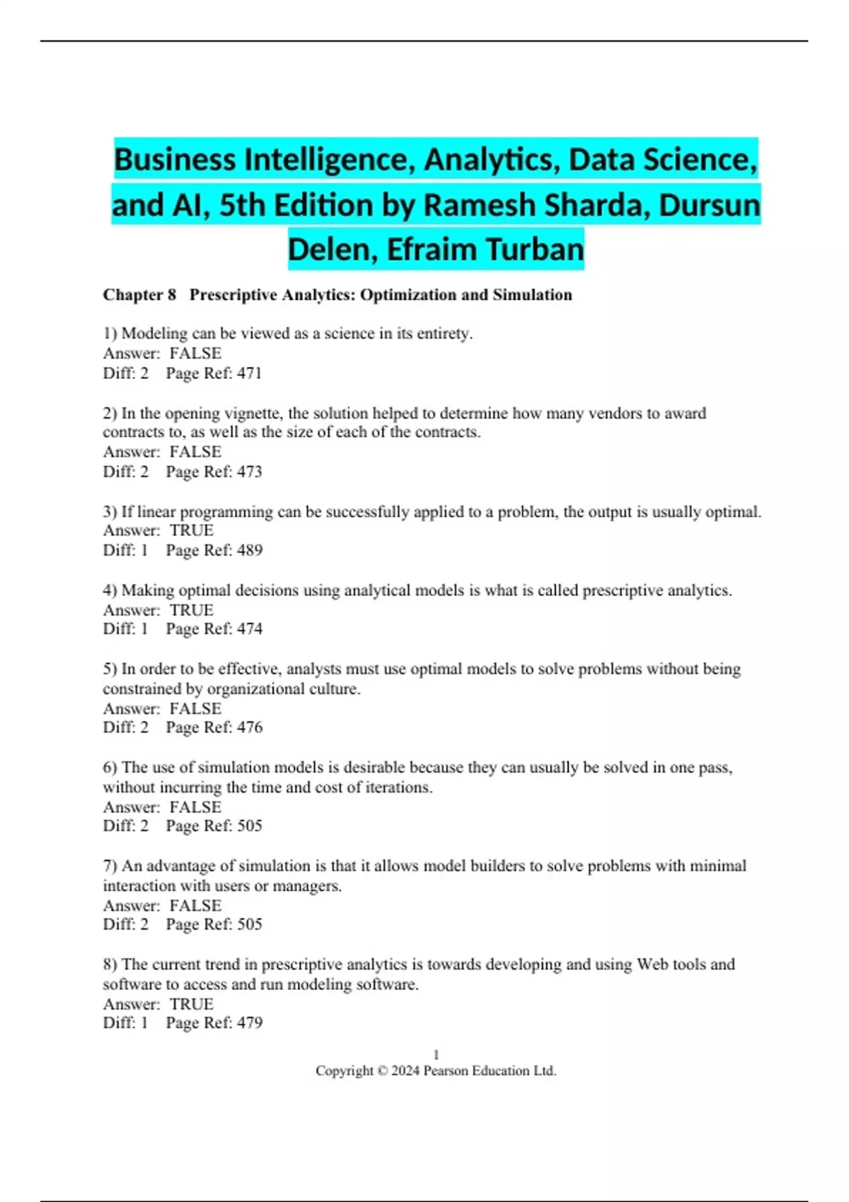 Business Intelligence, Analytics, Data Science, and AI, 5th Edition by Ramesh Sharda, Dursun ...