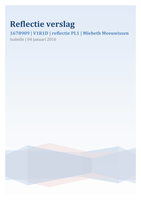 stage reflectieverslag pl1 - Pl1 reflectie - Stuvia US