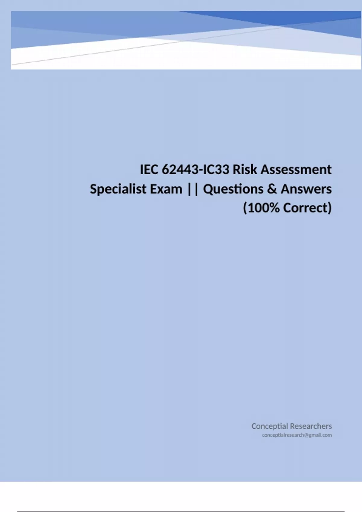 IEC 62443-IC33 Cybersecurity Lifecycle & Risk Assessment Specialist ...